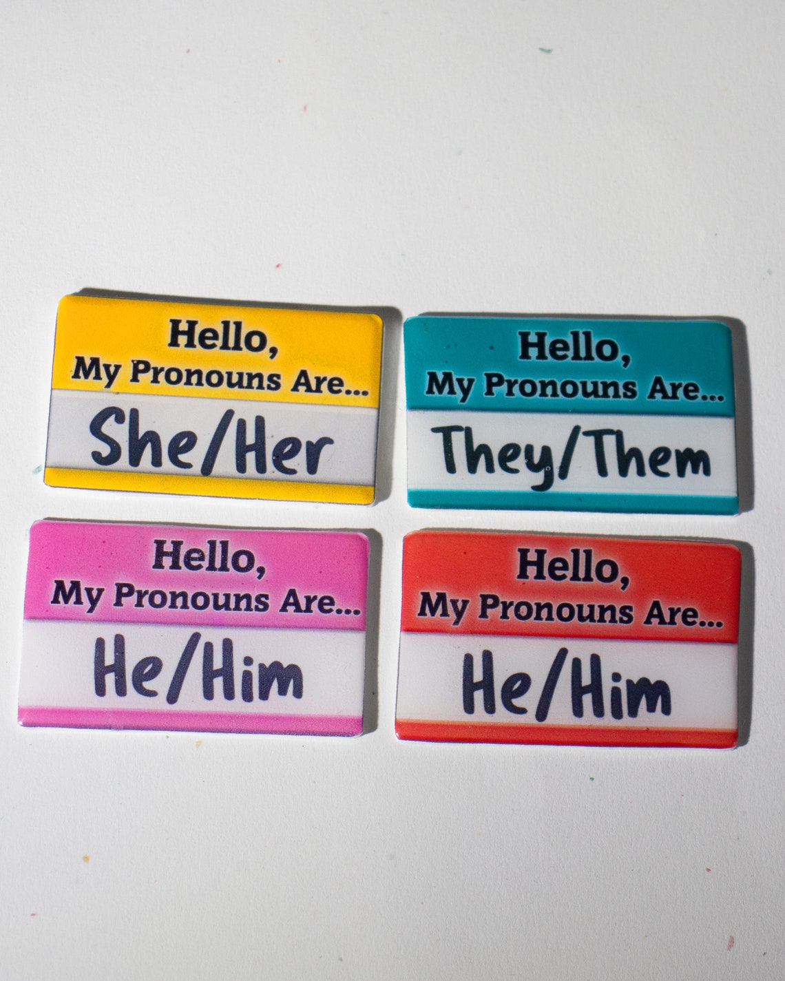 Custom Name Tag Pronoun Pins | Etsy