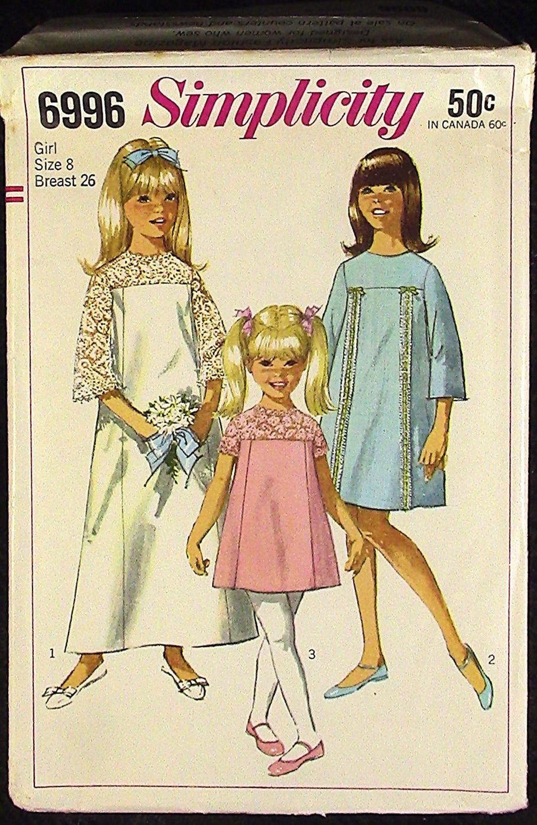 Simplicity Pattern 6996 Childs and Girls One-piece Dress in 2 Lengths ...