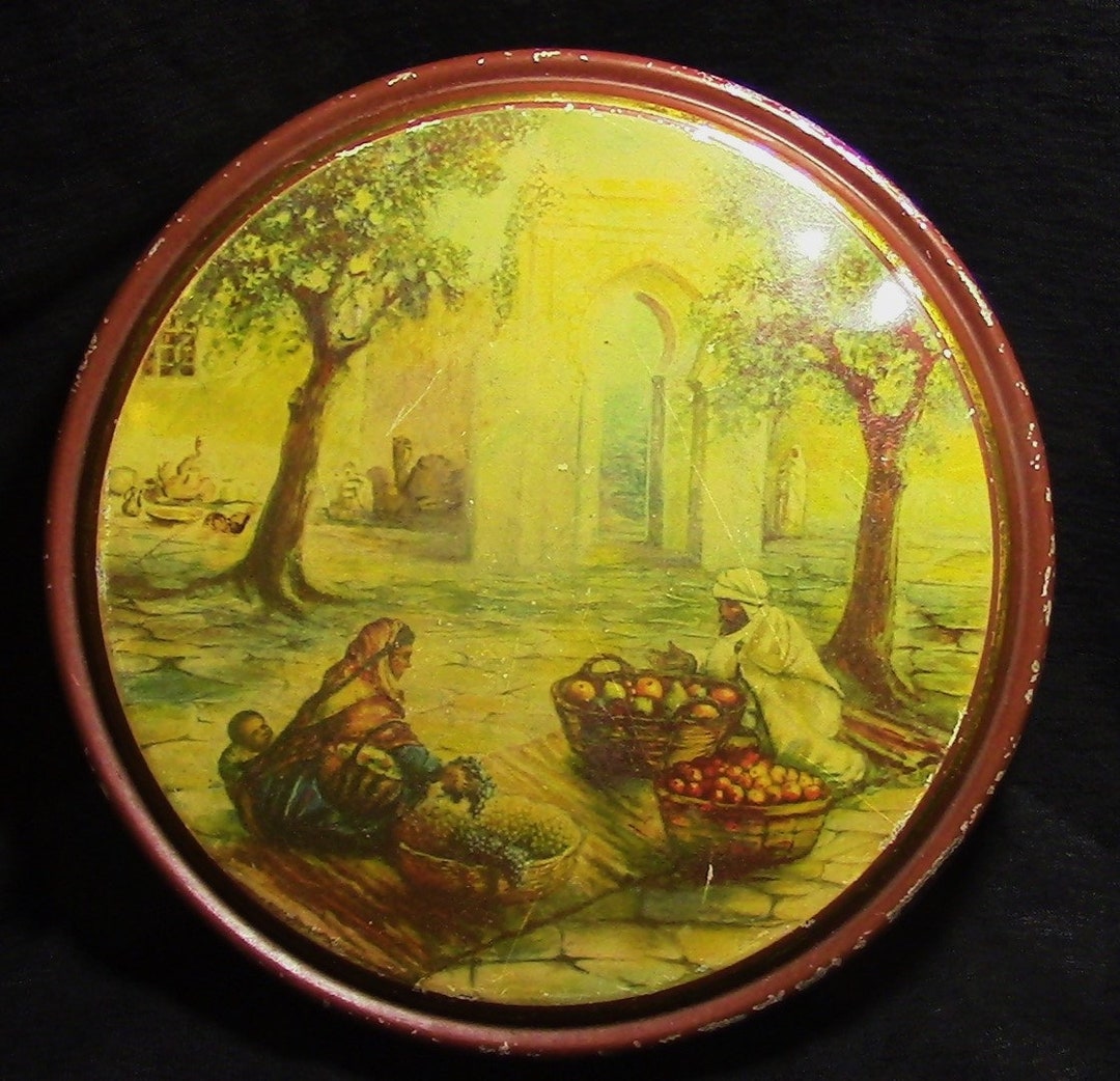 CANCO Candy Tin Middle Eastern Fruit Vendors .5 Diameter 1930's - Etsy