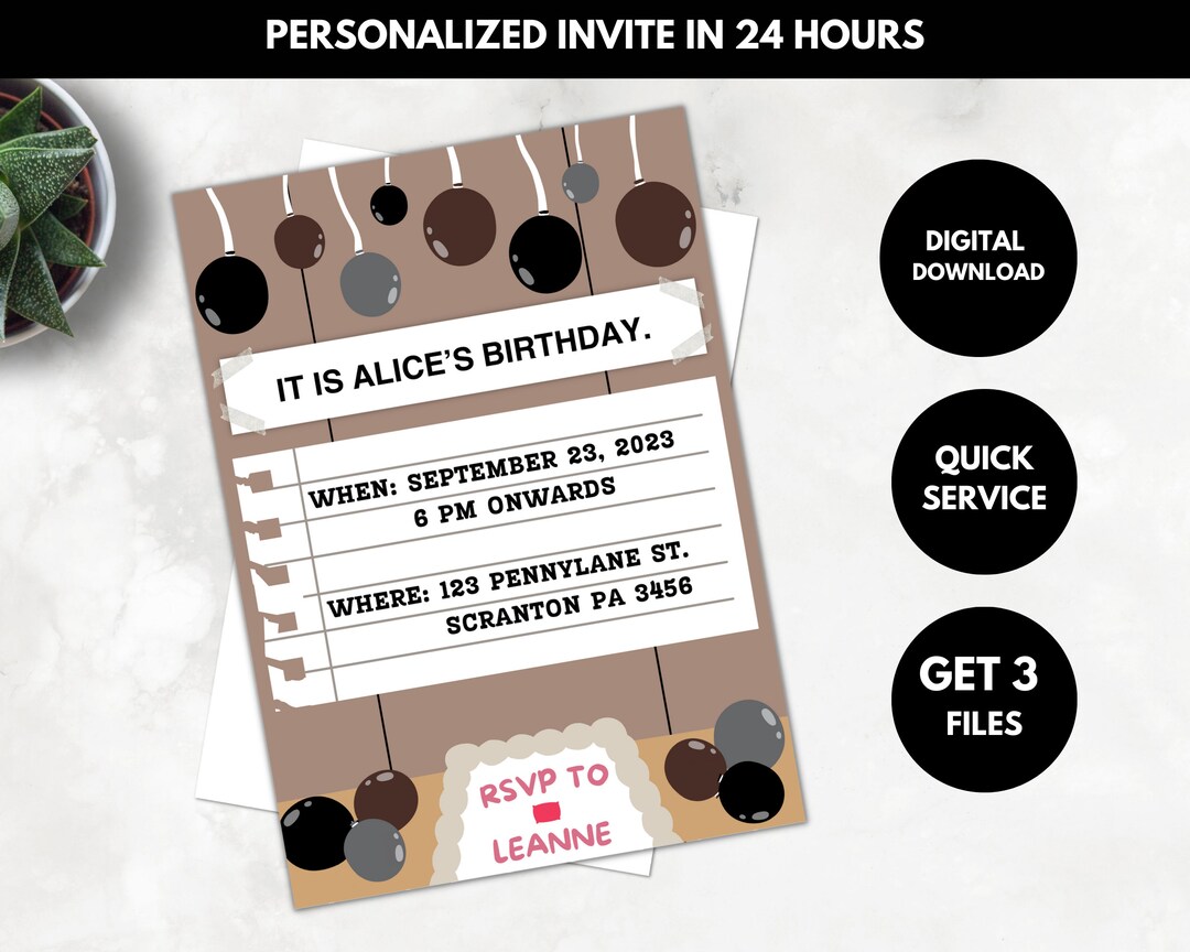The Office Birthday Invitation the Office Themed - Etsy
