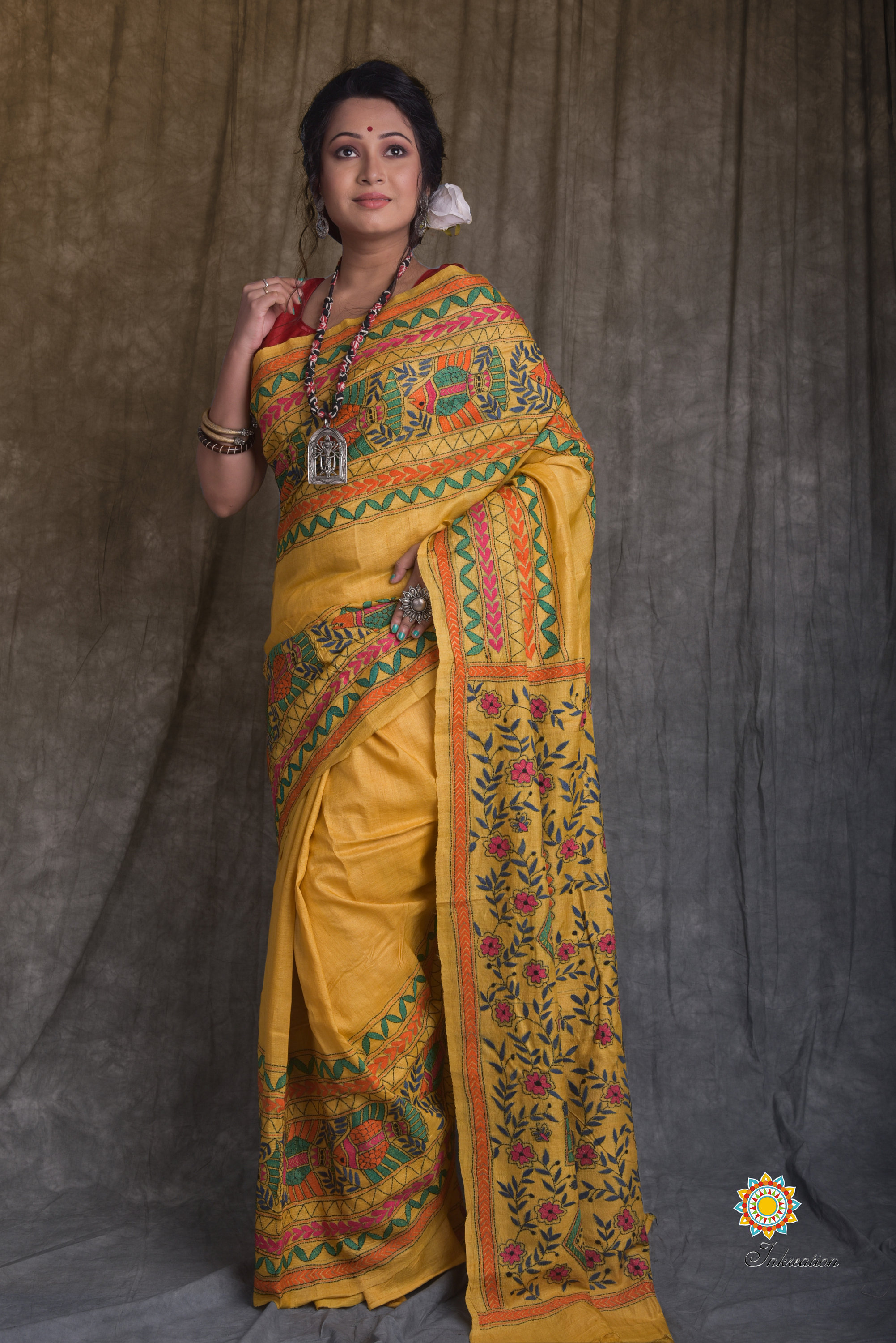 Exclusive Kantha Stitch Sari Saree Pure Tassar With Blouse - Etsy