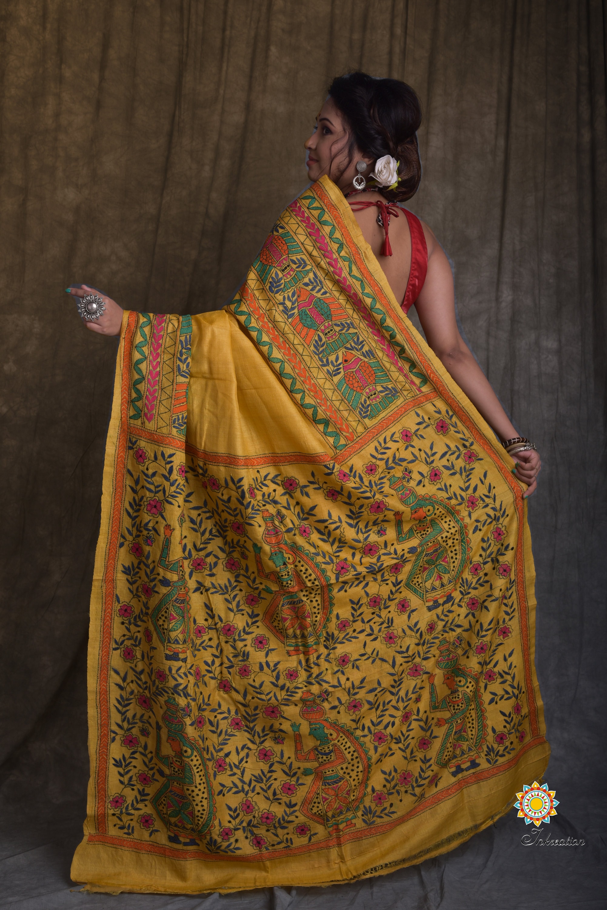 Exclusive Kantha Stitch Sari Saree Pure Tassar With Blouse - Etsy