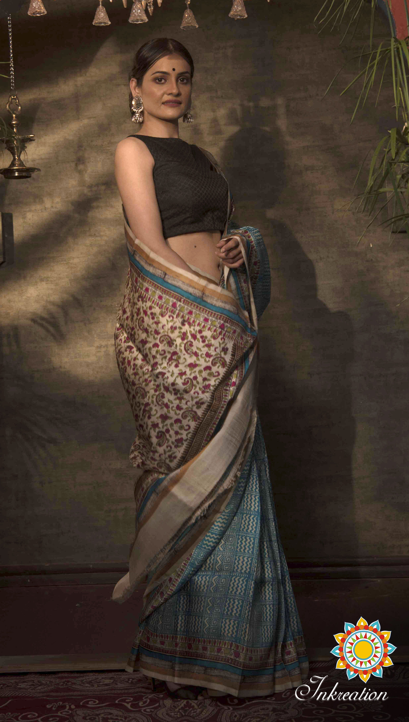 Hand Block Printed Pure Silk Sari Exclusive Design With - Etsy