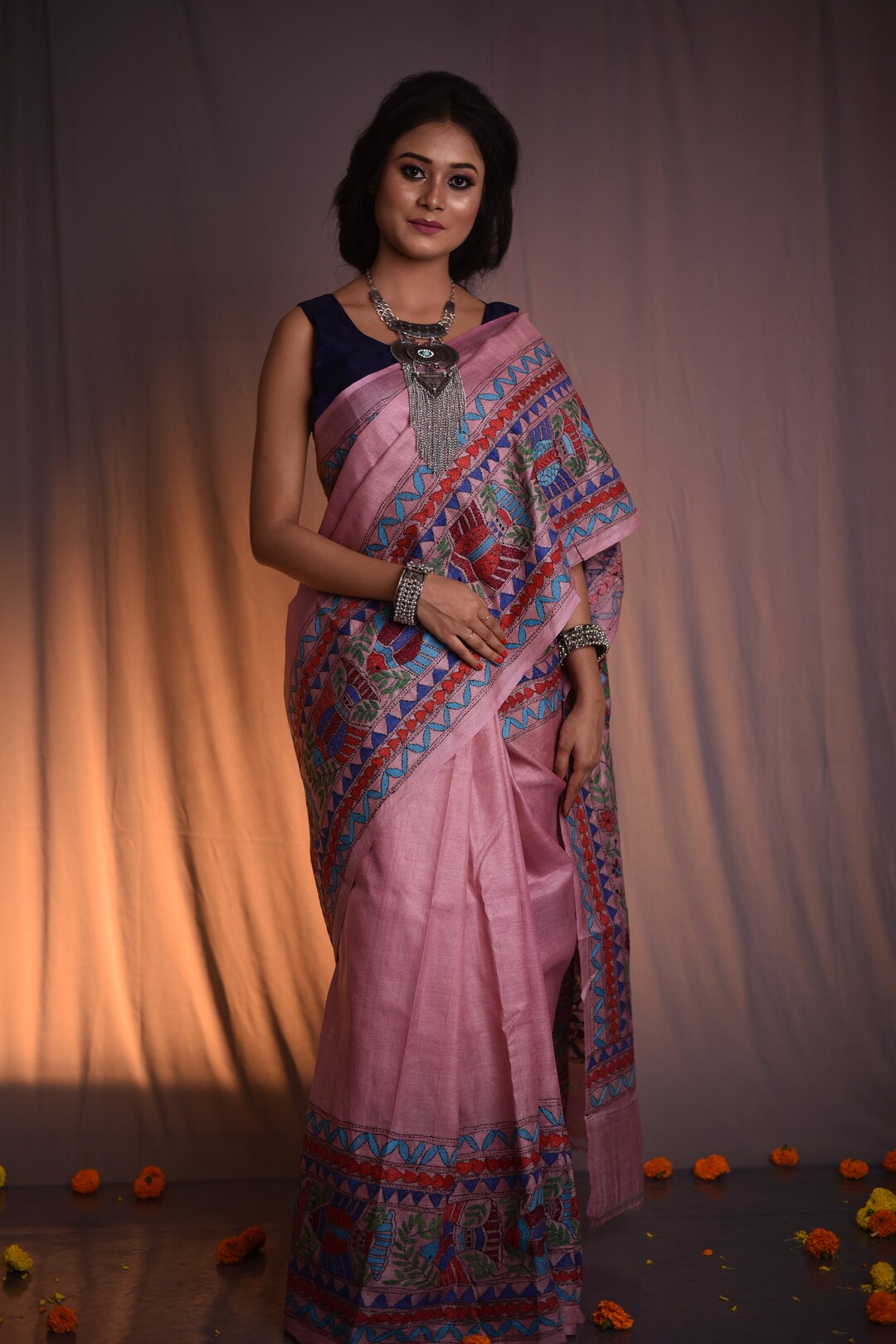 Exclusive Kantha Stitch Sari Saree Pure Tassar With Blouse Piece.duty ...