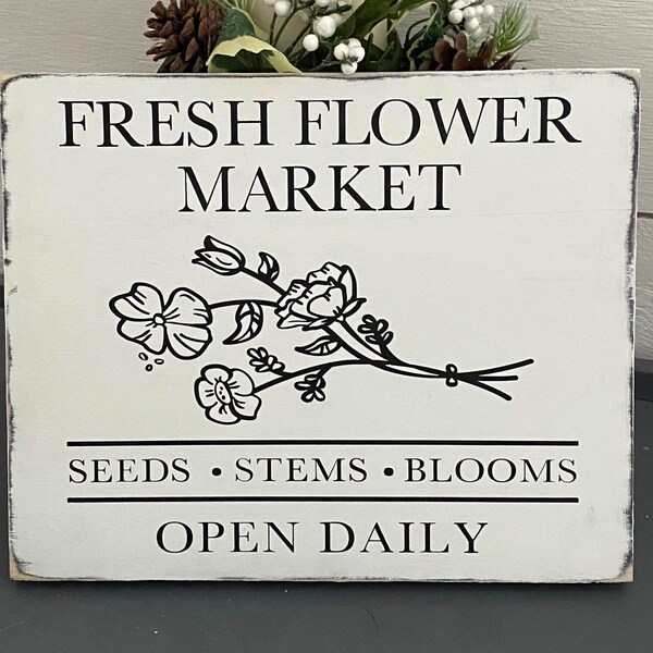 Fresh Flower Market Sign - Etsy