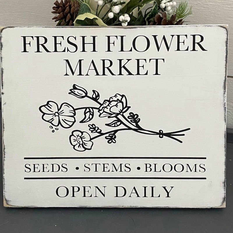 Fresh Flower Market Sign - Etsy