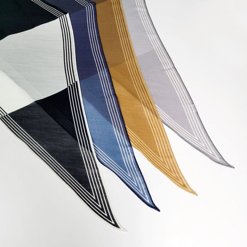 Diamond-shaped Woolsilk Scarf, Wool Silk Scarf, Rhombus Scarf, Spring ...