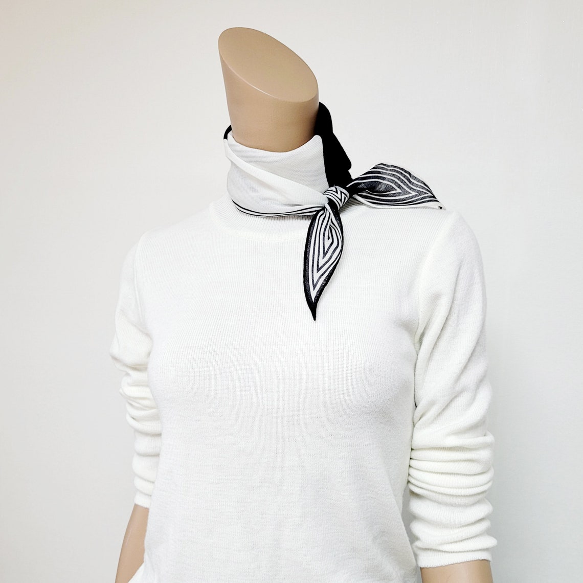 Diamond-shaped Woolsilk Scarf, Wool Silk Scarf, Rhombus Scarf, Spring ...