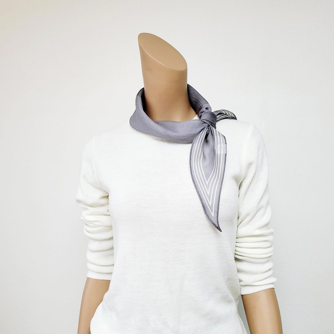 Diamond-shaped Woolsilk Scarf, Wool Silk Scarf, Rhombus Scarf, Spring ...