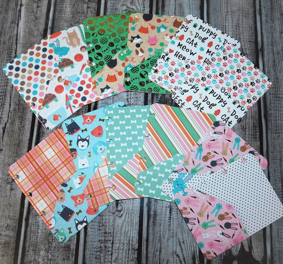 Pets Folders Micro Size Happy Planner Double Pocket Animals Dog Cat ...