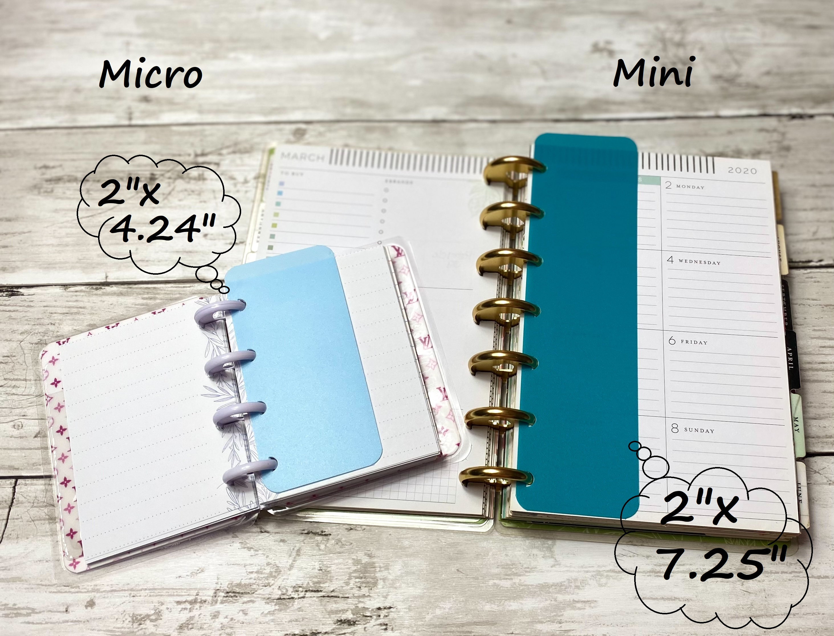 Discbound Dividers Plastic Page Markers Tab-top Happy Planner Micro ...