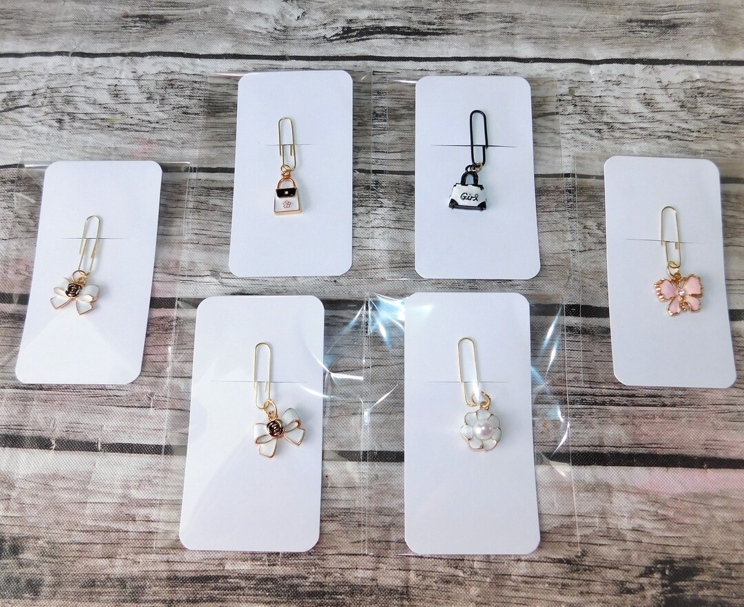Planner Charms Accessory Bookmarks Paper Clips/page Markers Girly Bow ...