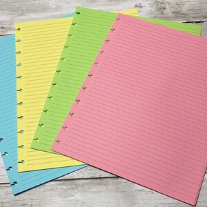 BIG Lined Colored Paper (40 or 20 Sheets) Letter Size Happy Planner A4 ...