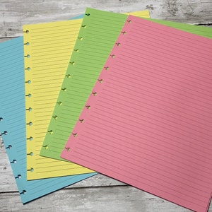 BIG Lined Colored Paper (40 or 20 Sheets) Letter Size Happy Planner A4 ...