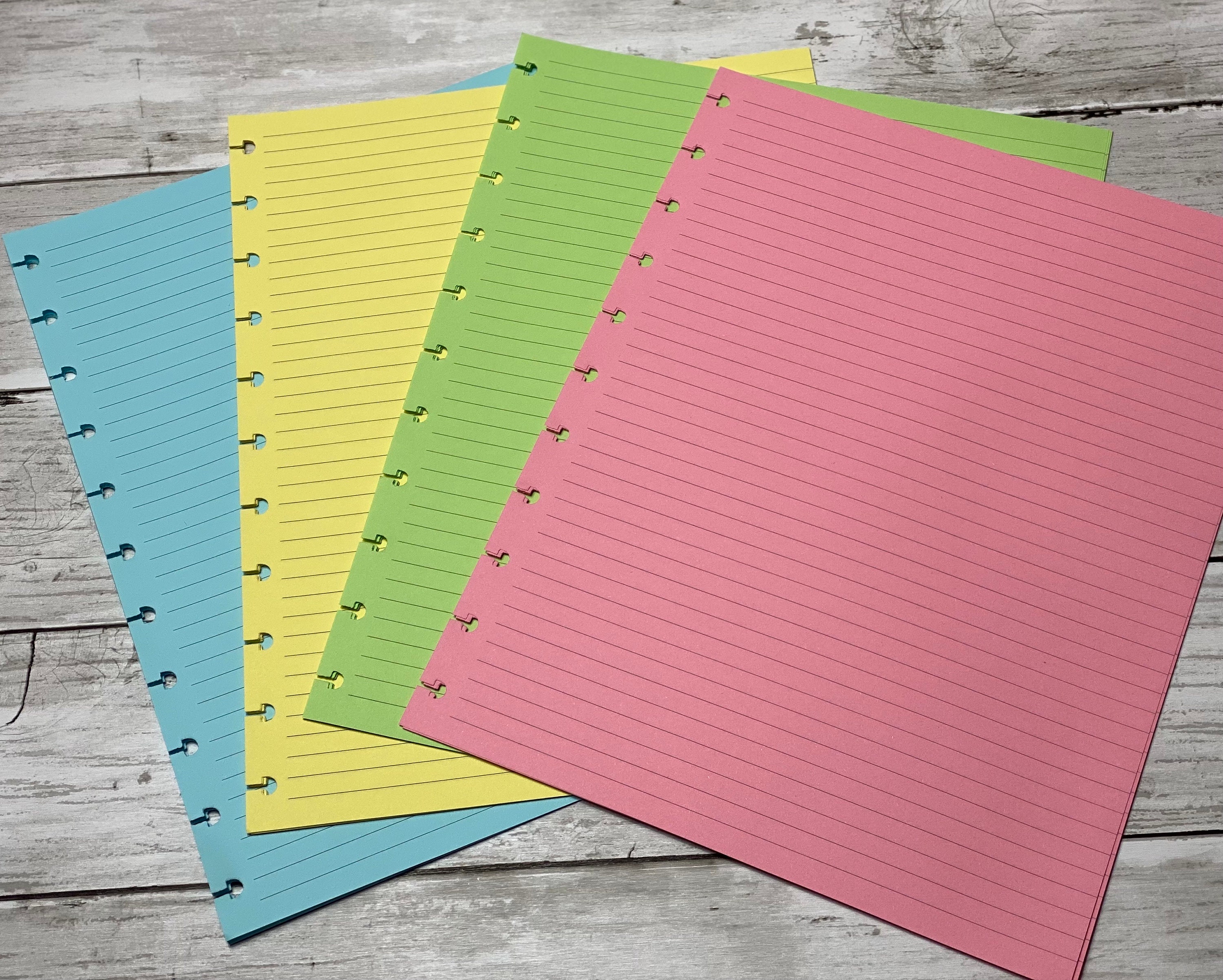 BIG Lined Colored Paper (40 or 20 Sheets) Letter Size Happy Planner A4 ...