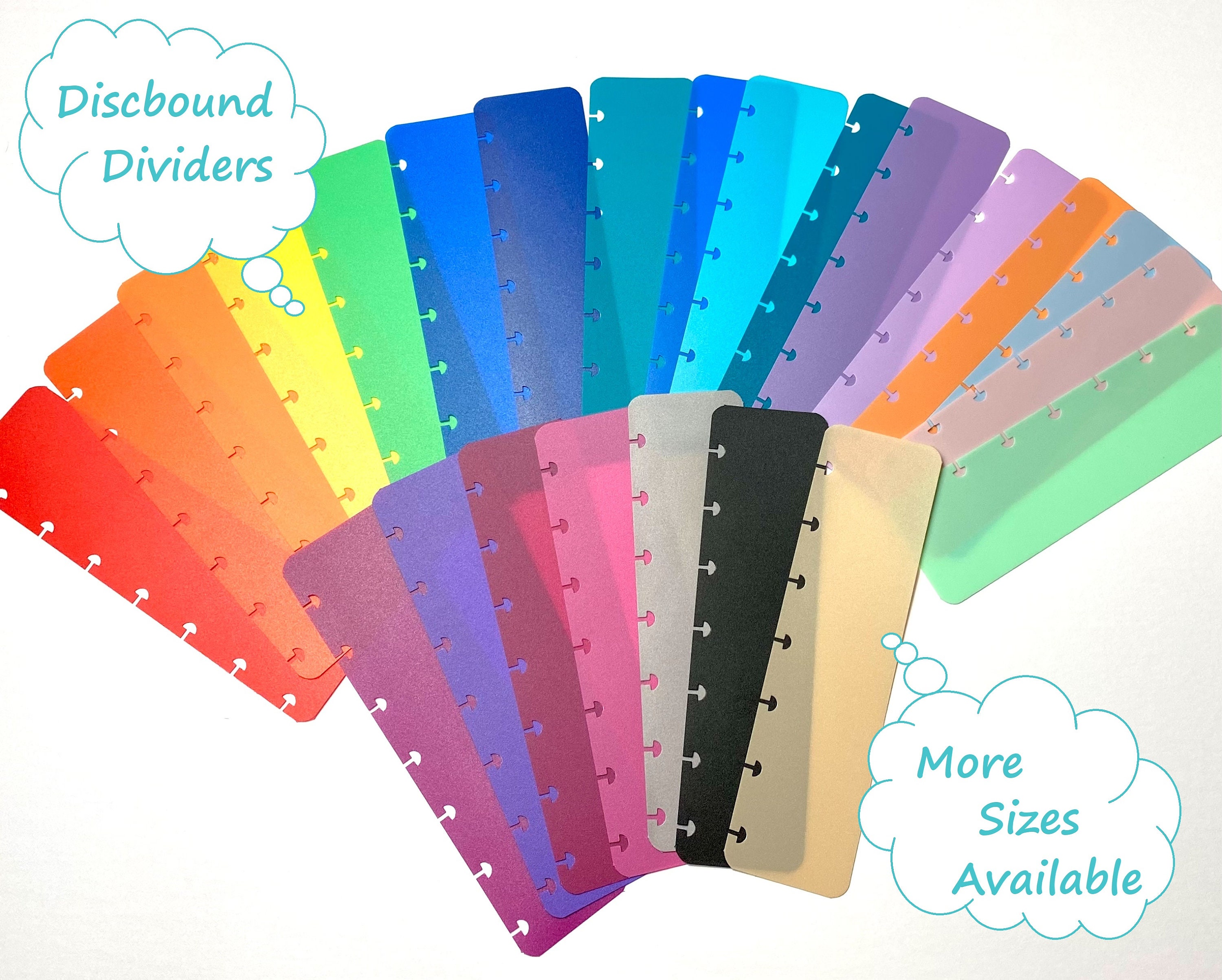 Discbound Dividers Plastic Page Markers Tab-top Happy Planner Micro ...