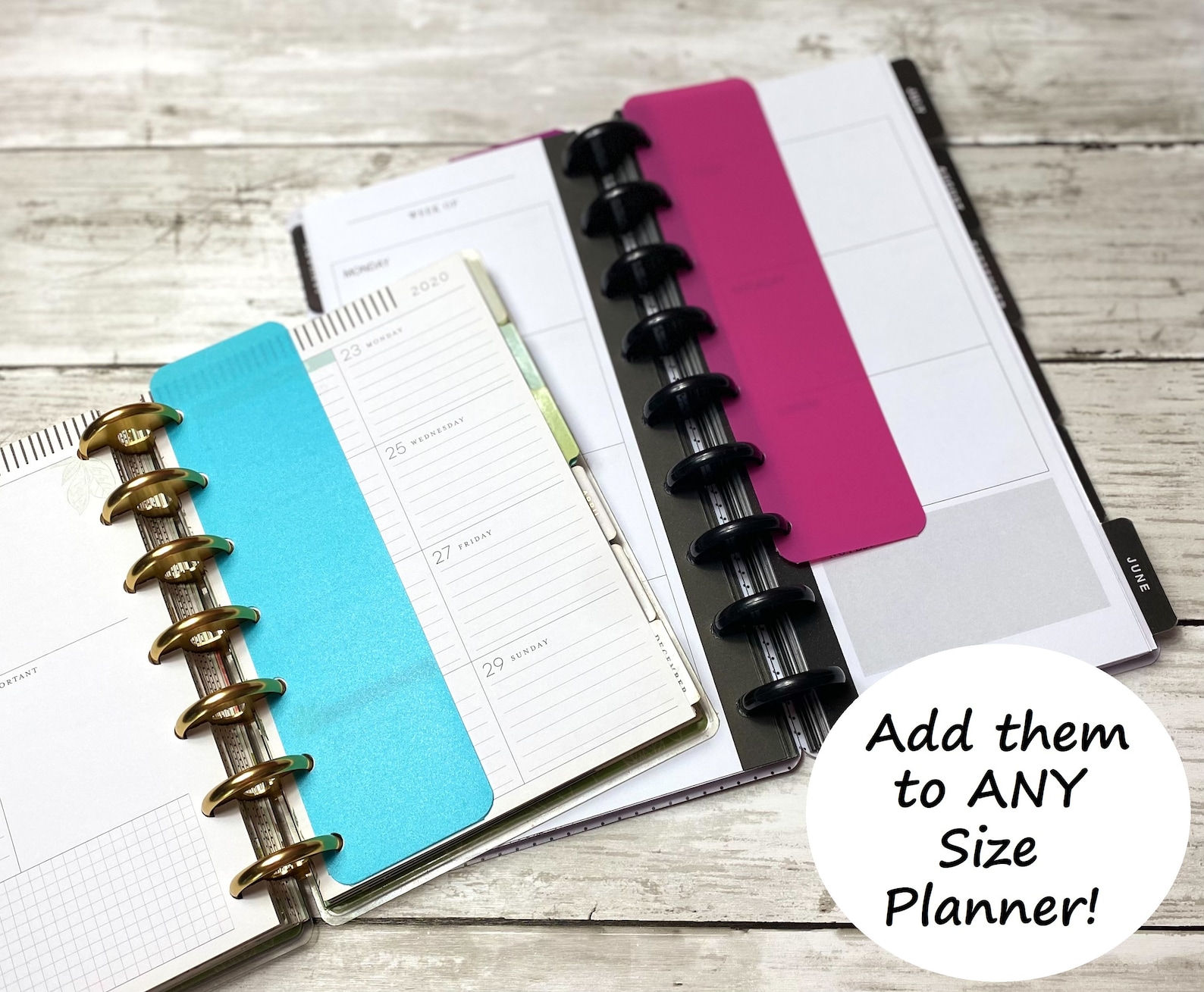 Discbound Dividers Plastic Page Markers Tab-top Happy Planner Micro ...