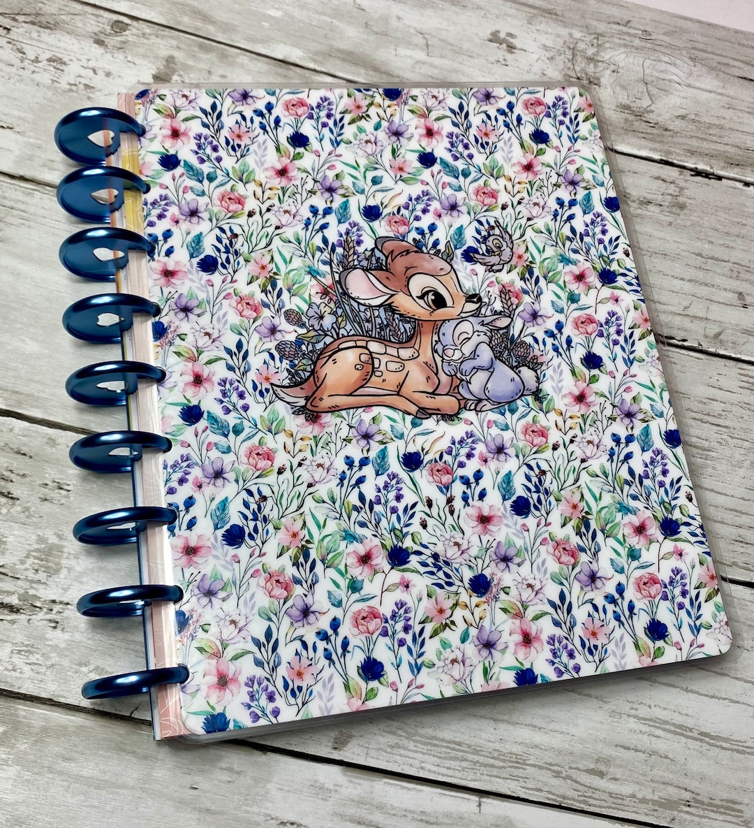 Floral Watercolor Baby Deer and Animal Friends Happy Planner Cover ...