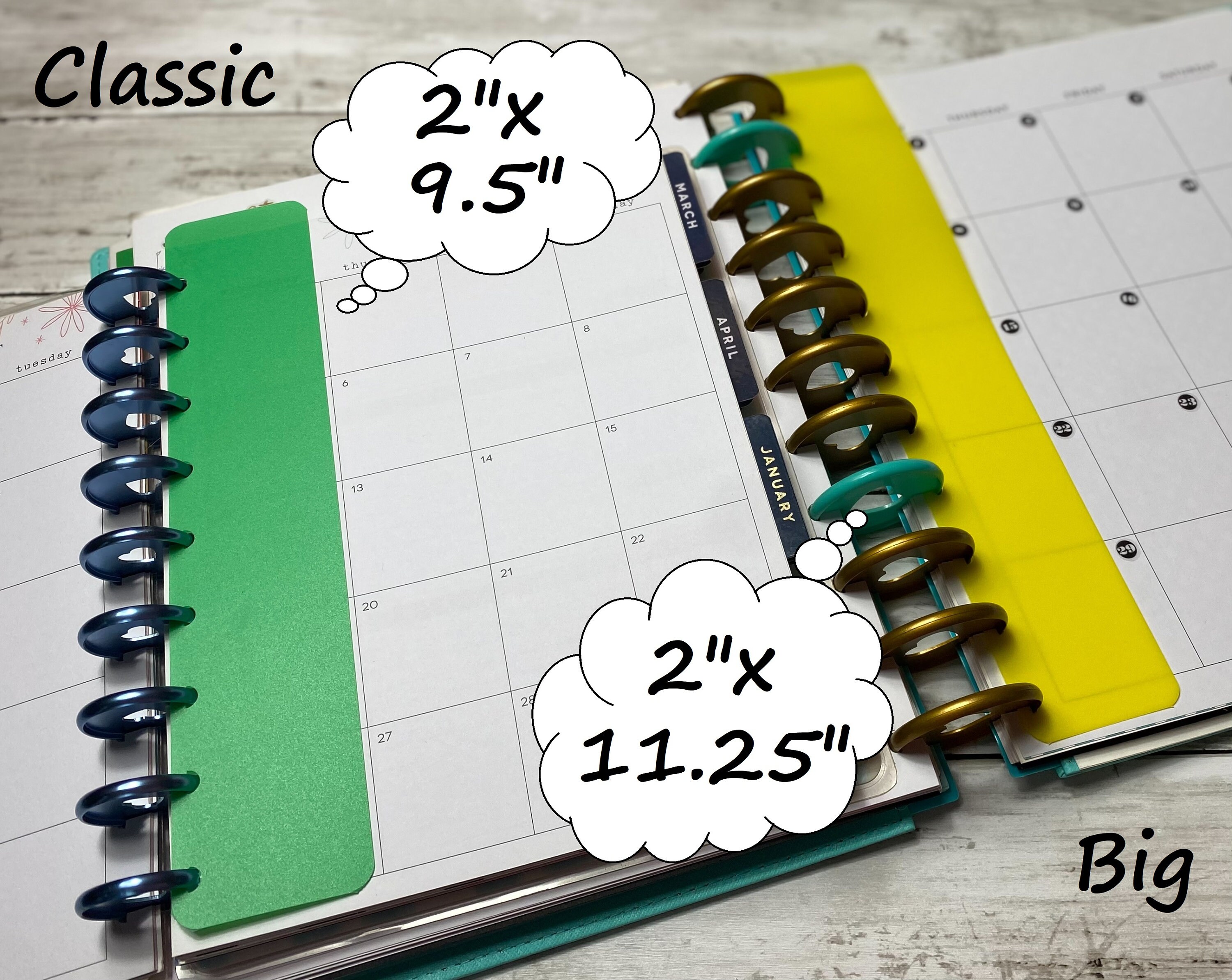 Discbound Dividers Plastic Page Markers Tab-top Happy Planner Micro ...