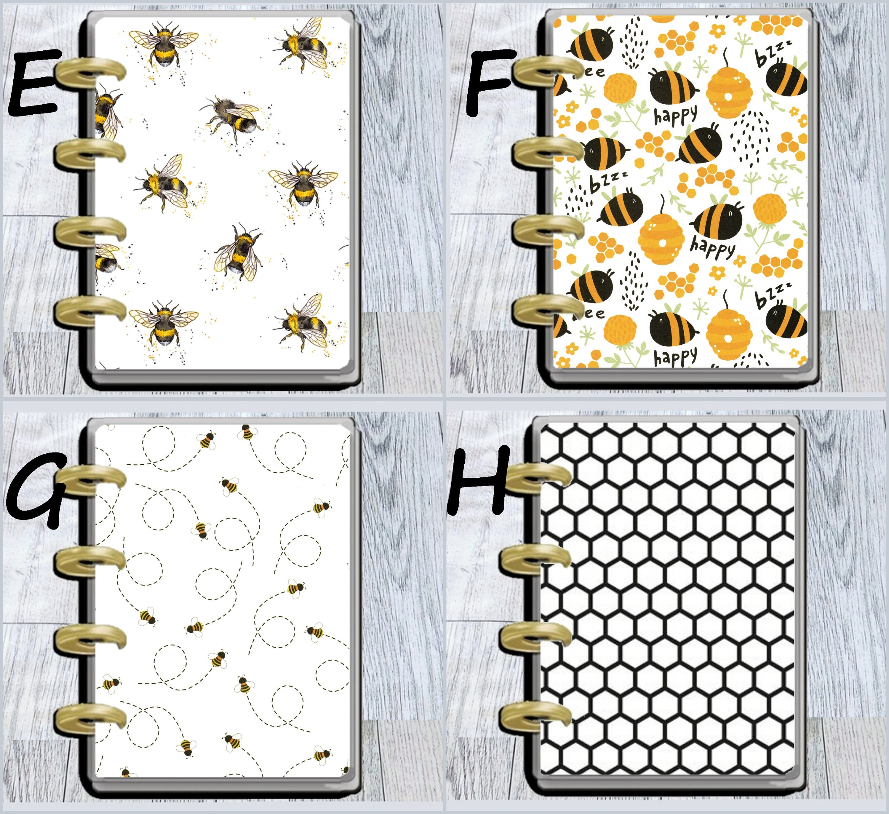 Bumble Bee Micro Collection Cover Dividers Dashboards Happy Planner ...