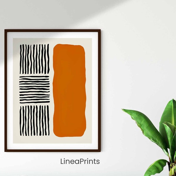 Orange Modern Art - Etsy