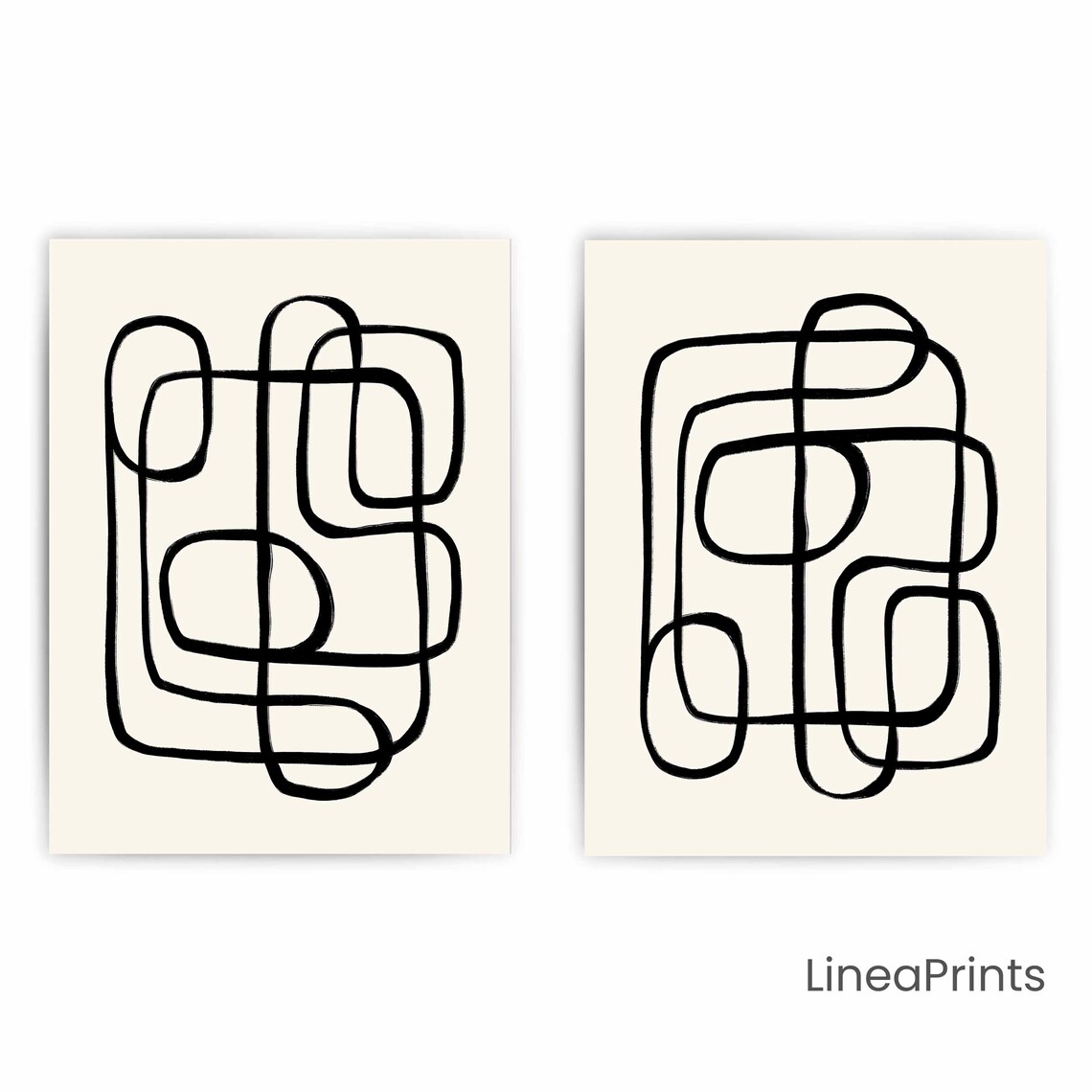 Abstract Scribble Fine Line Drawing. Printable Art Boho | Etsy