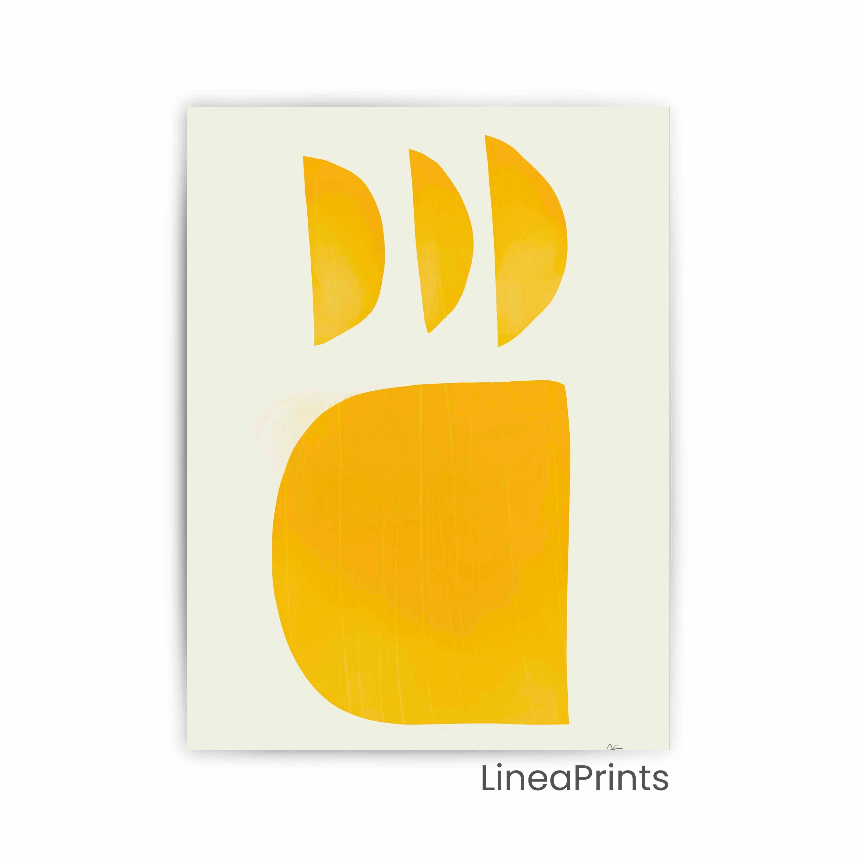 Yellow Scandinavian Shapes Printable Wall Art Minimal - Etsy