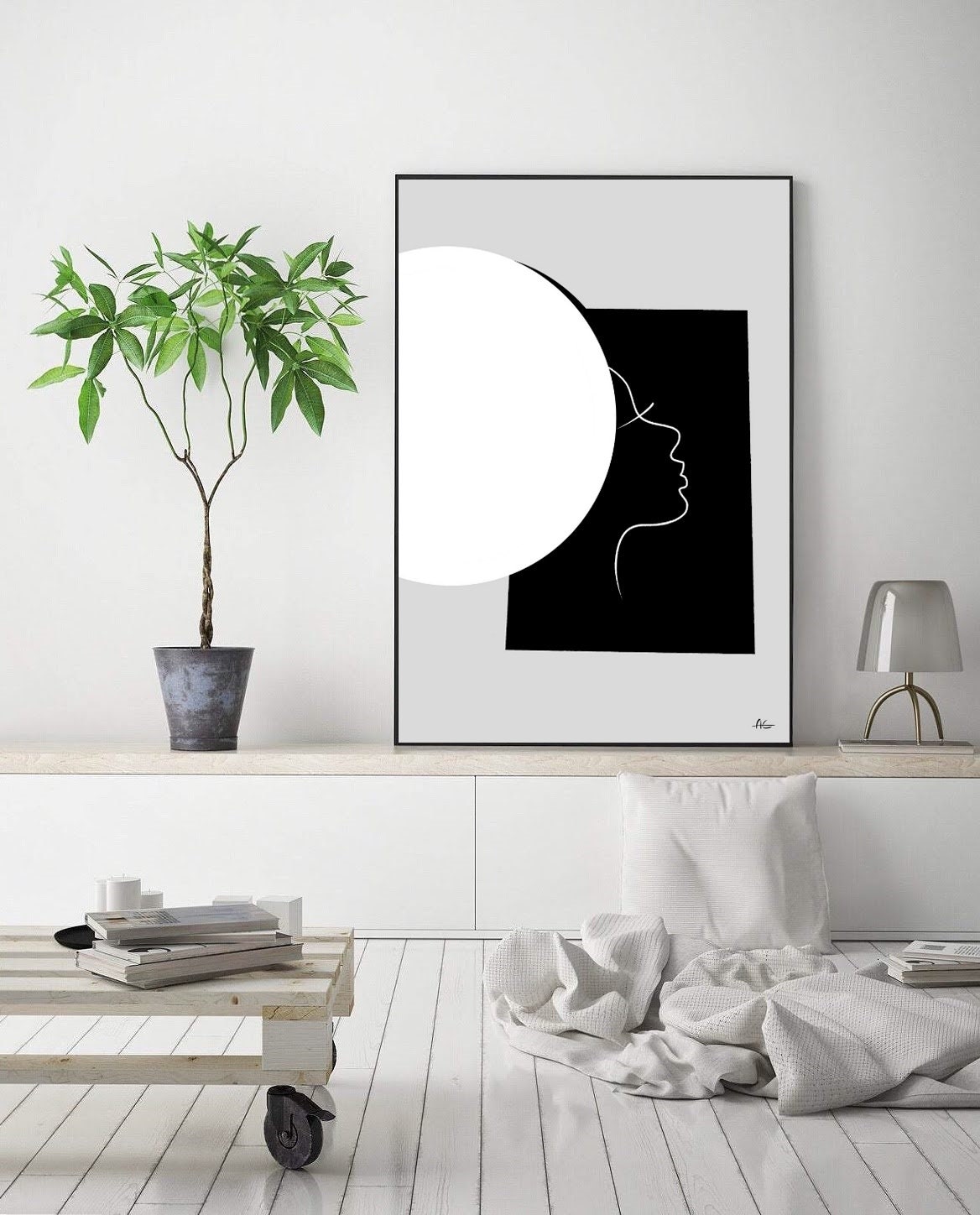 Minimal Black Woman Art | African American Art, Printable Wall Art ...