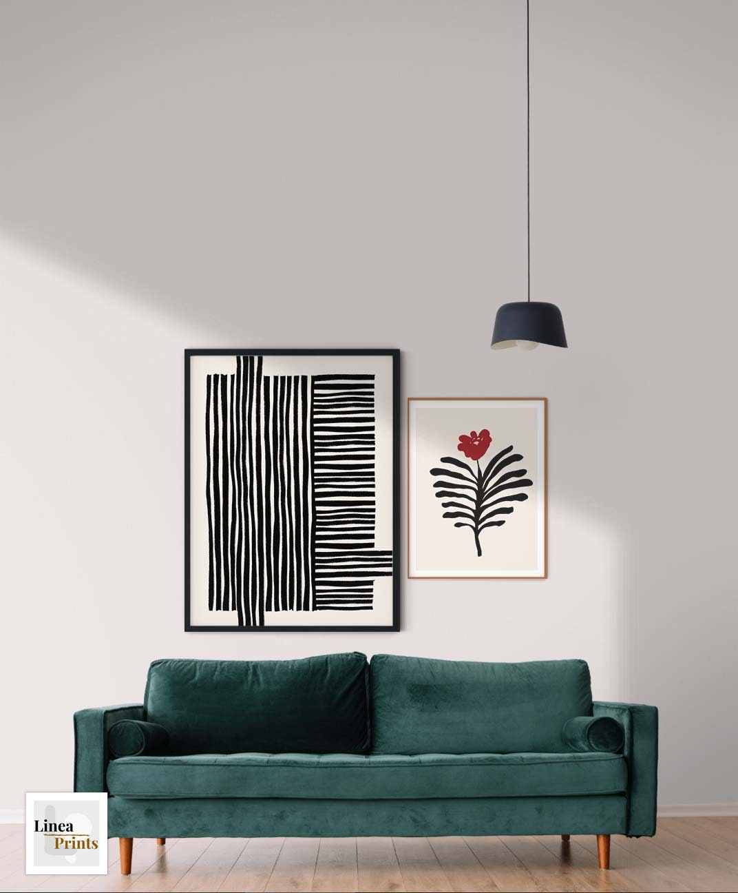 Black Vertical Horizontal Line Art, Printable Wall Art, Woodblock Print ...