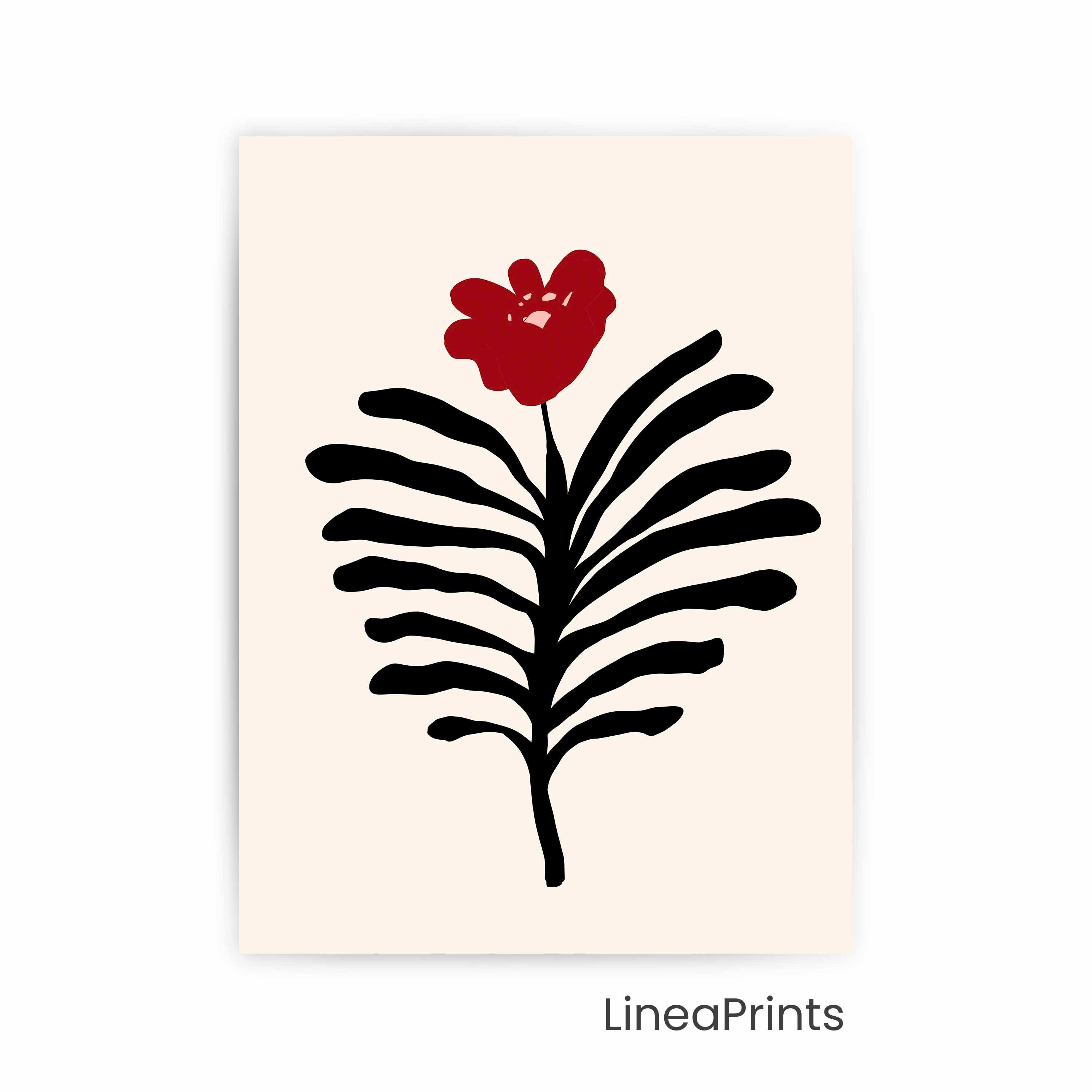 Minimal Abstract Red Rose Print | Printable Art, Large Abstract Wall ...