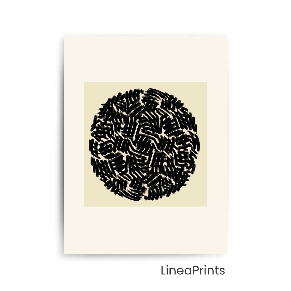 Geometric Circle Line Art Print. Printable Wall Art. Woodblock | Etsy