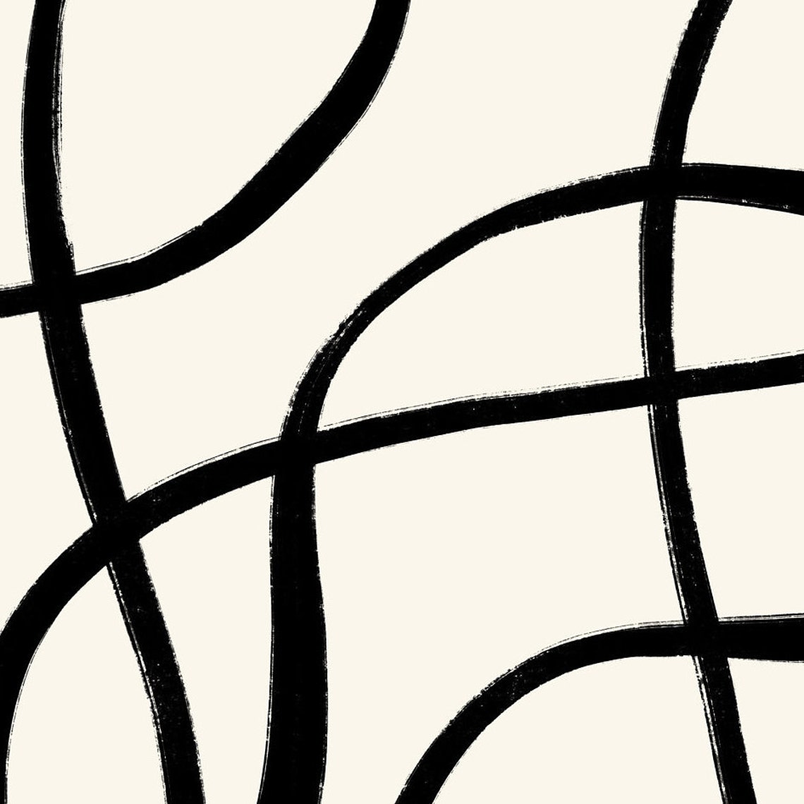 Abstract Scribble Minimal Line Art Print. Printable Wall Art. Black Ink ...