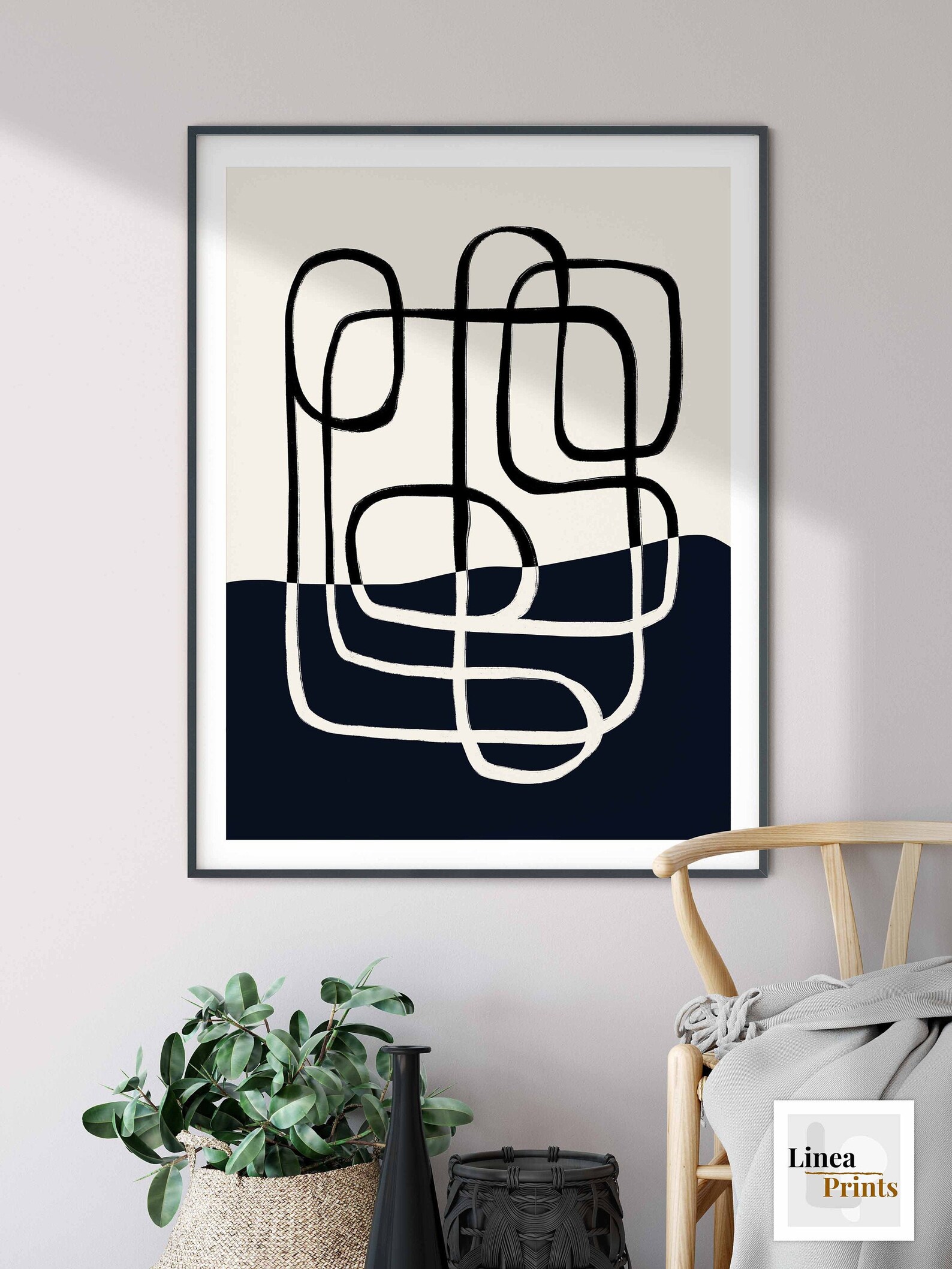 Abstract Scribble Line Drawing. Printable Art in Boho Minimalist Style ...