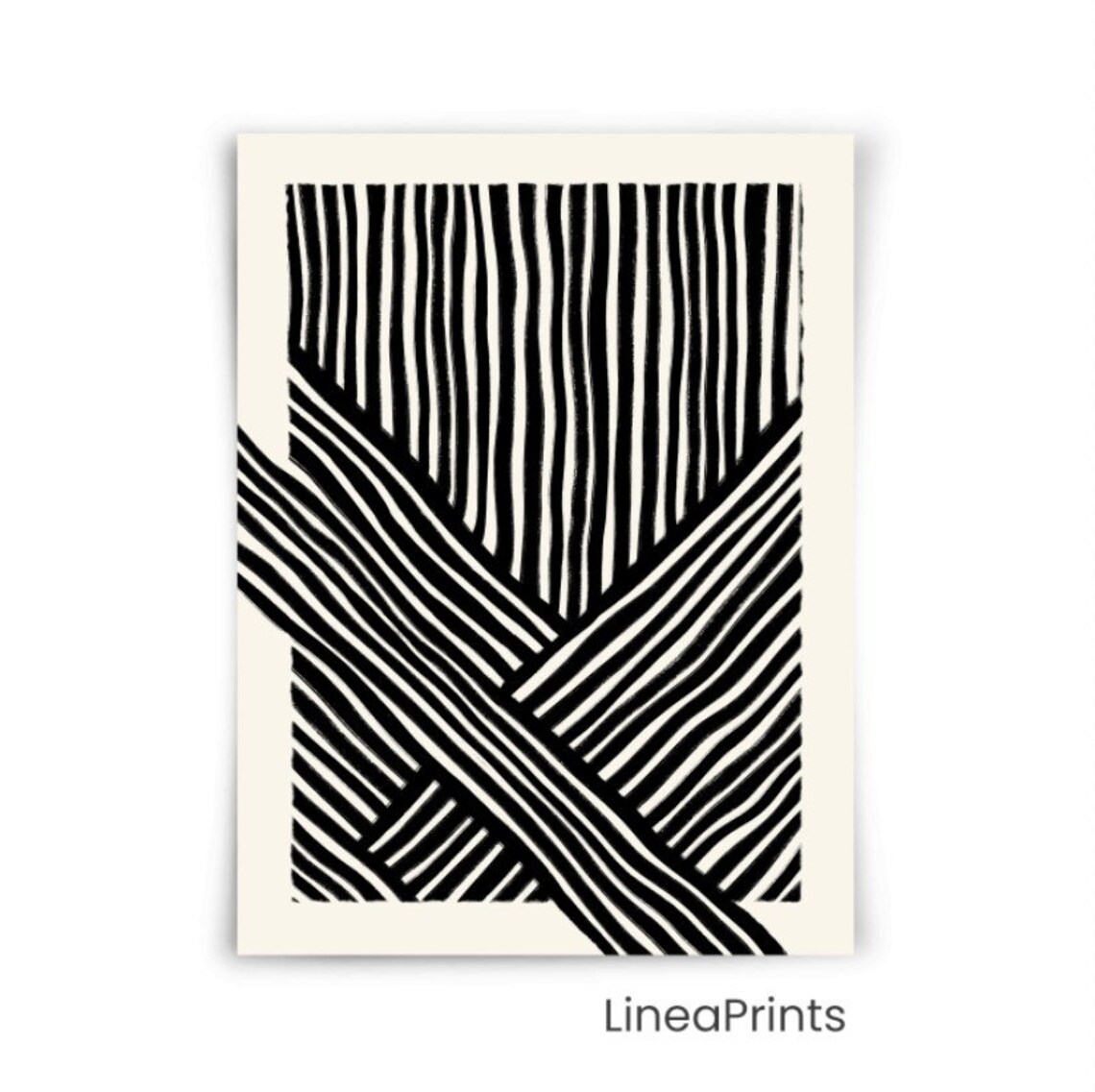 Black Vertical Horizontal Line Art Printable Wall Art | Etsy