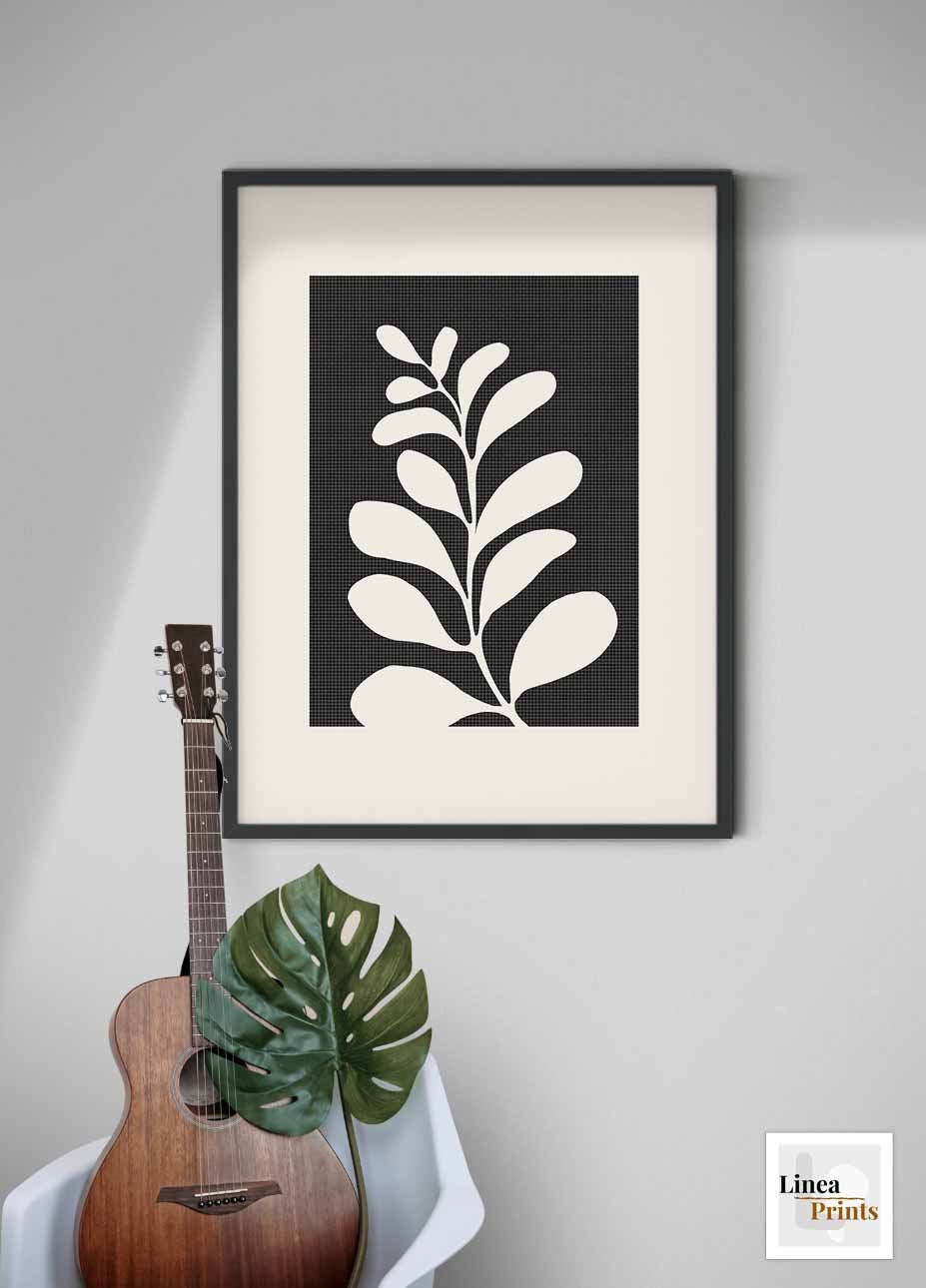 Large Abstract Wall Art Leaf Printable Wall Art minimalist | Etsy