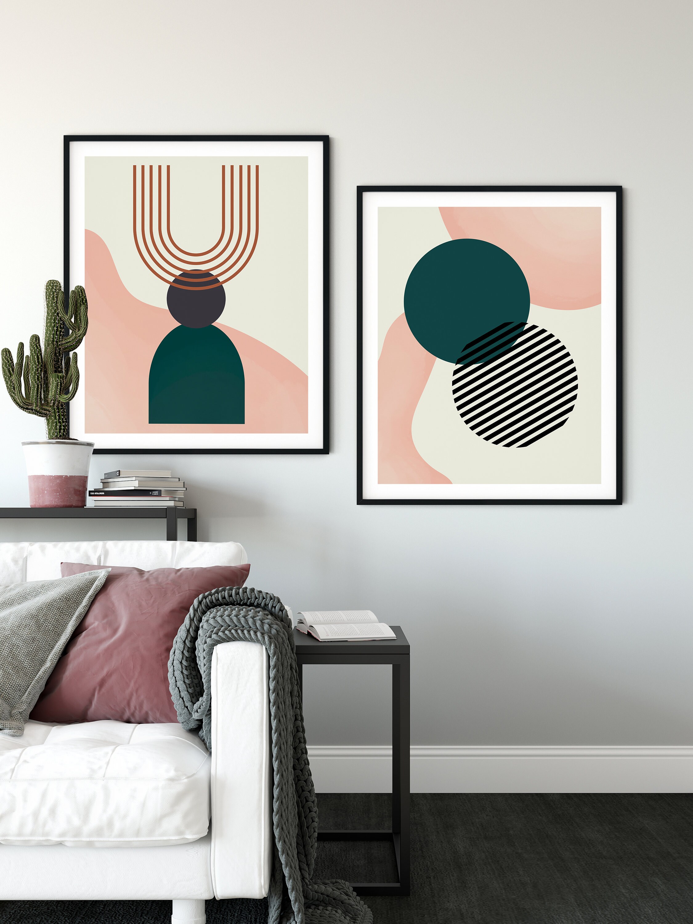 Large Abstract Print Set Set of 2 prints Printable Wall Art | Etsy