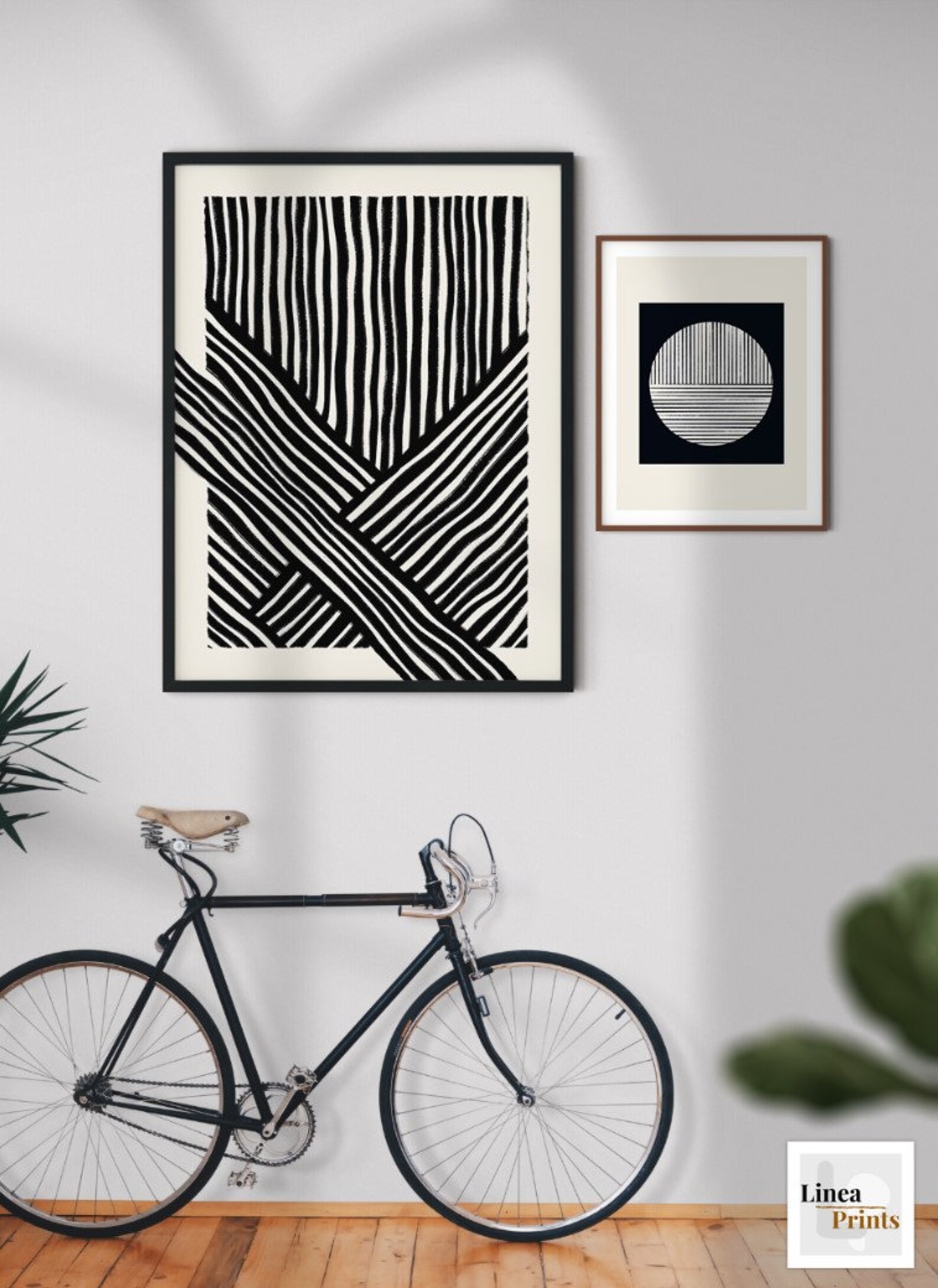 Black Vertical Horizontal Line Art Printable Wall Art | Etsy