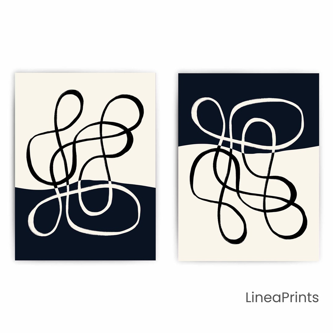 Abstract Scribble Line Drawing. Printable Art in Boho Minimalist Style ...