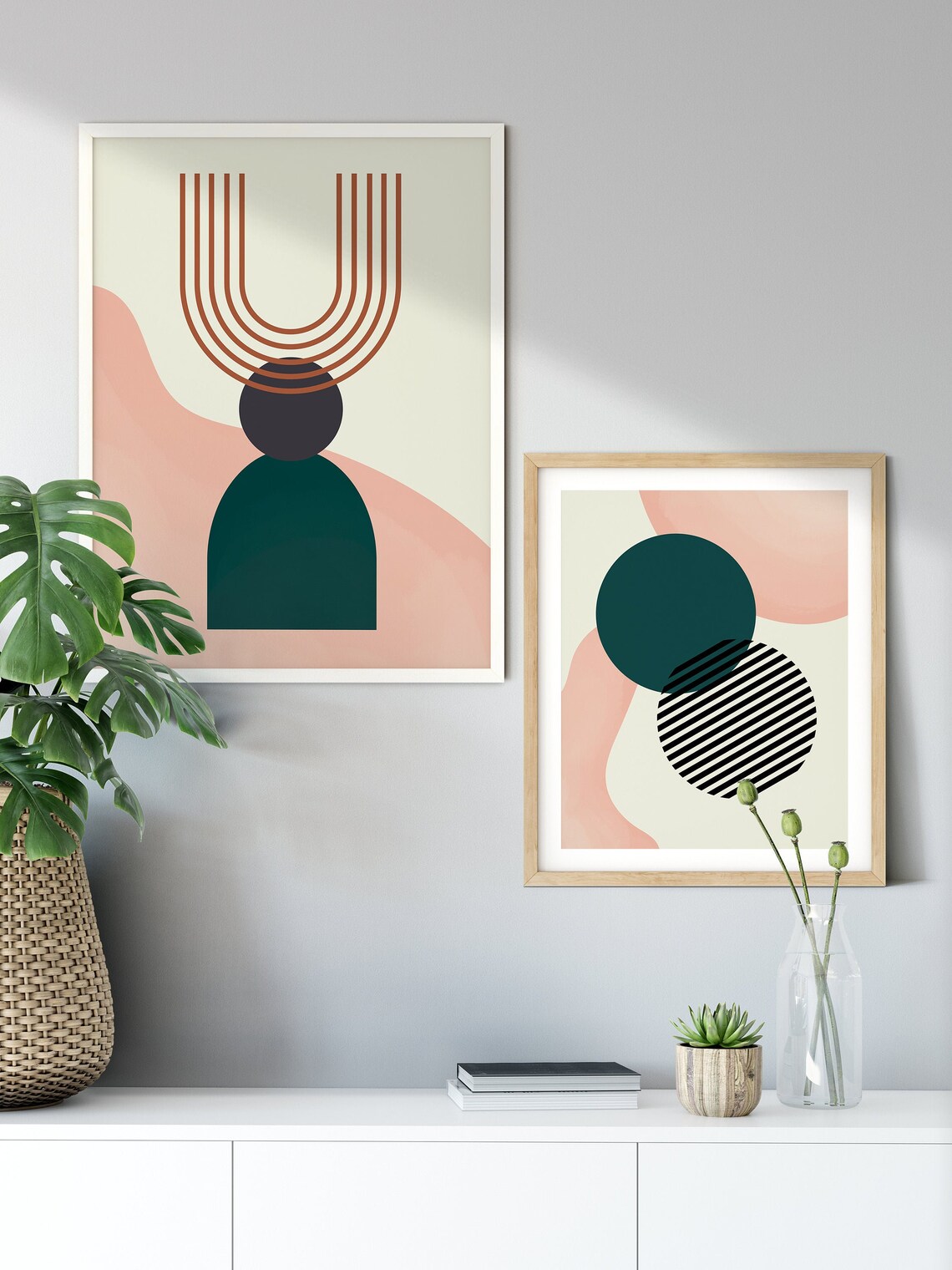 Large Abstract Print Set Set of 2 prints Printable Wall Art | Etsy