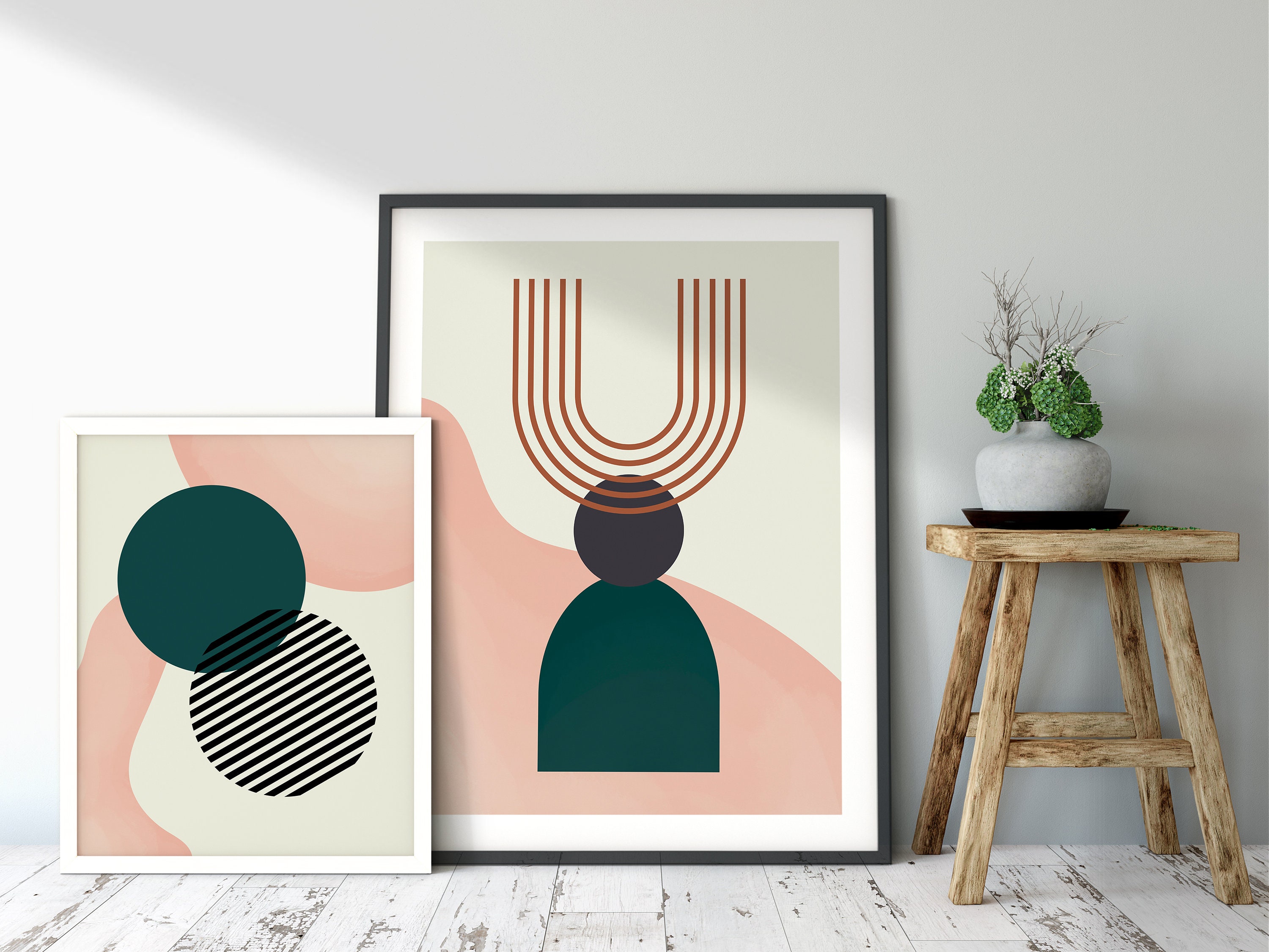 Large Abstract Print Set Set of 2 prints Printable Wall Art | Etsy