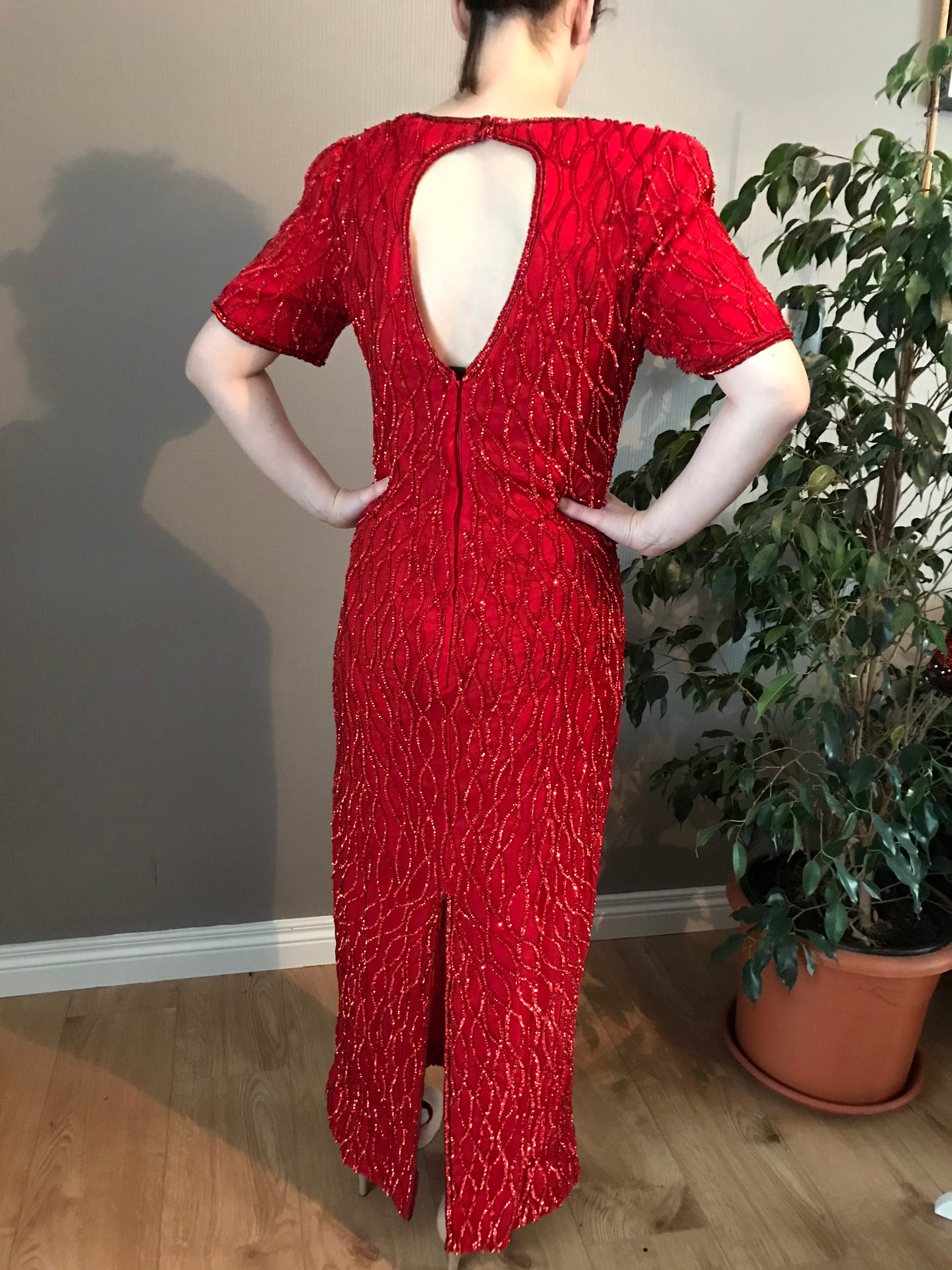 Vintage red dress also available in gold | Etsy