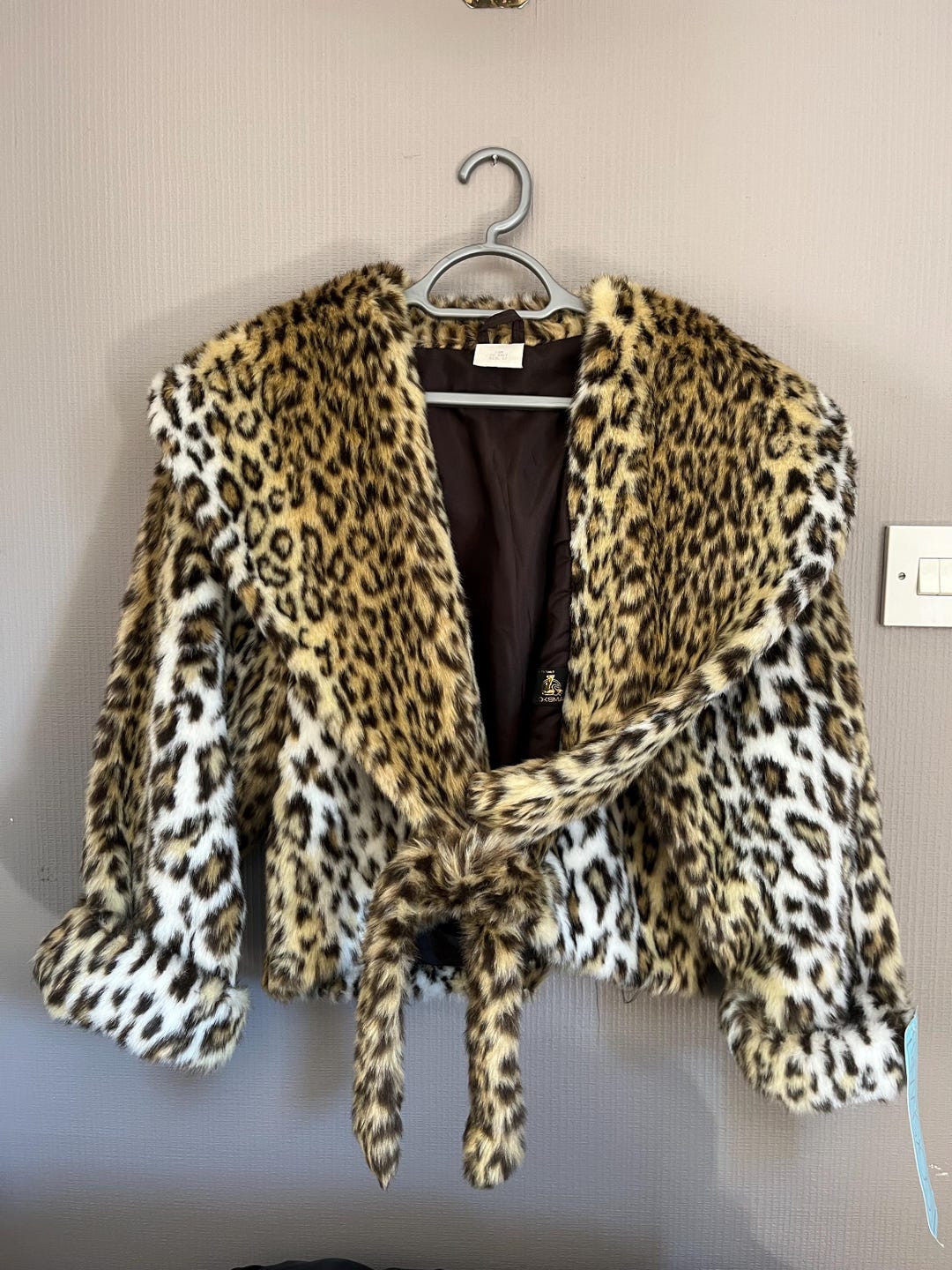 Vintage 1980s Leopard Print Faux Fur Jacket – Deadstock, Made in UK ...