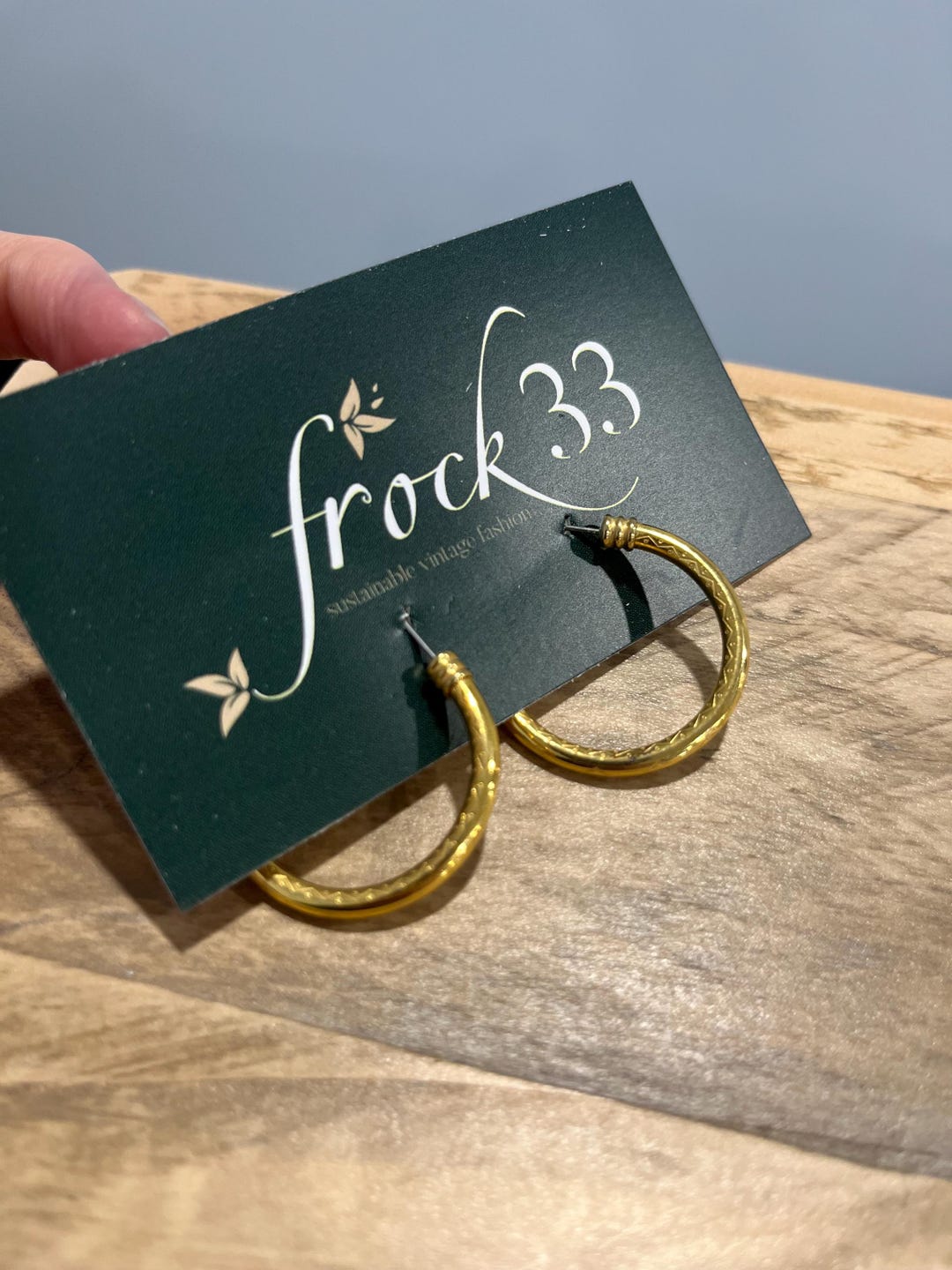 Vintage Hoop Earrings - 90s Fashion Costume Jewellery - Gold Coloured ...