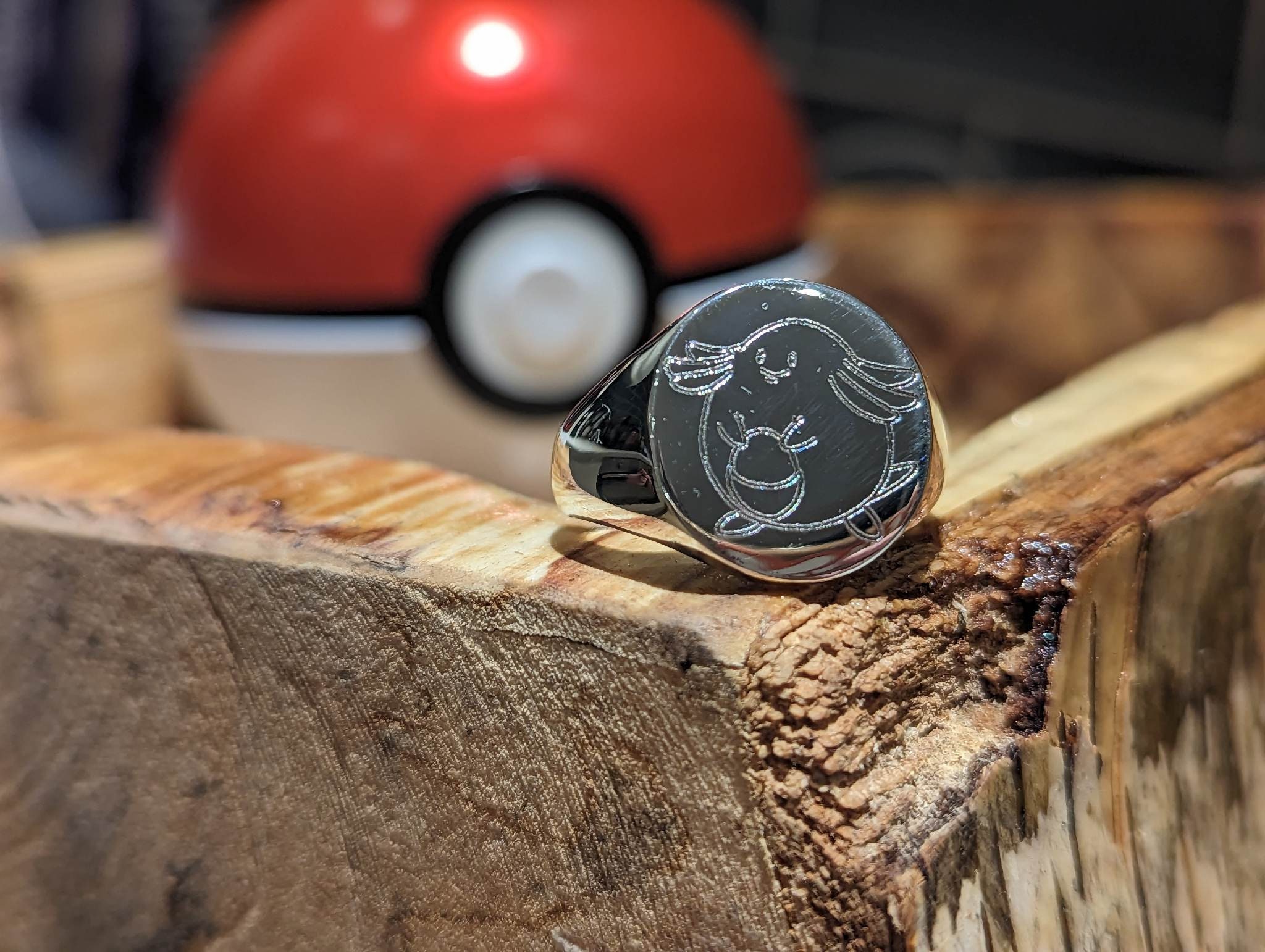 Pokémon Handmade Sterling Silver Oval Signet - Etsy