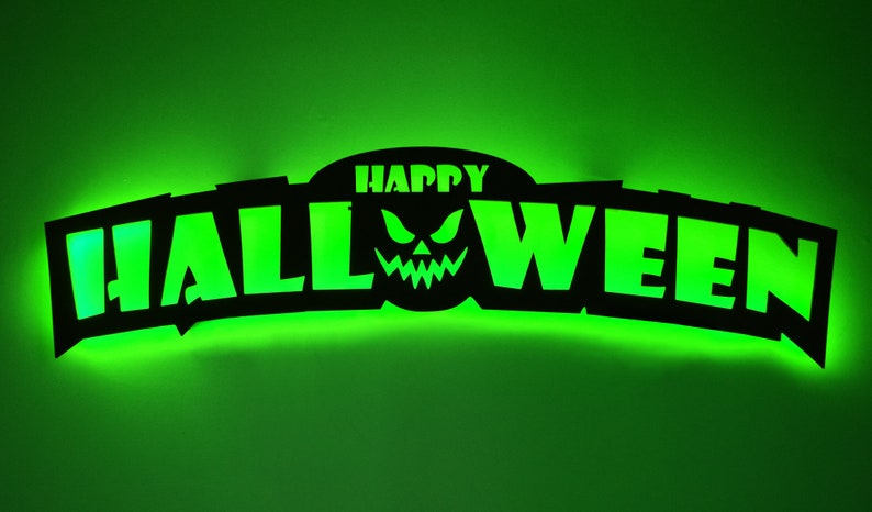 45 LED Lighted Happy Halloween Sign Decoration | Etsy