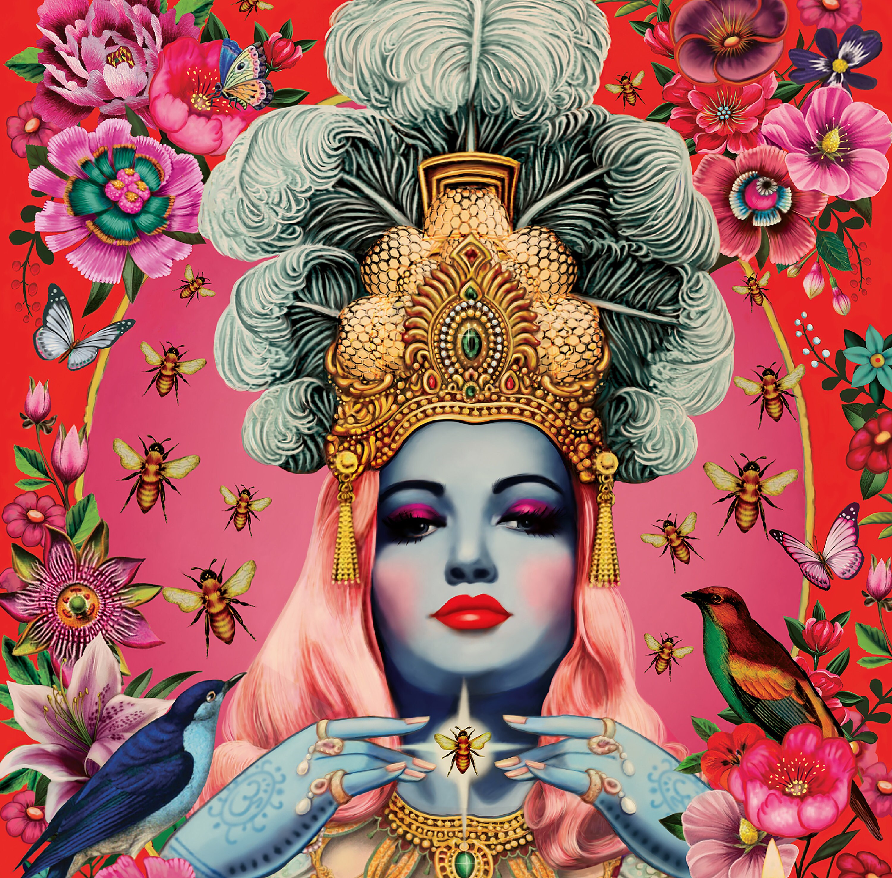 Queen Bee A3 Print by Fiona Hewitt Goddess Art Queen Bee - Etsy