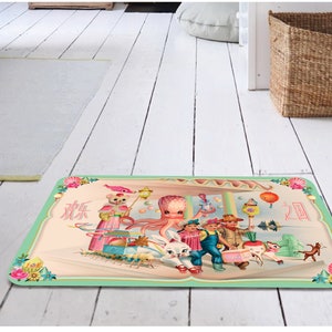 Kingdom of Joy Floor Mat, 80 X 50cm, Asian Retro Style, Kitchen Mat ...