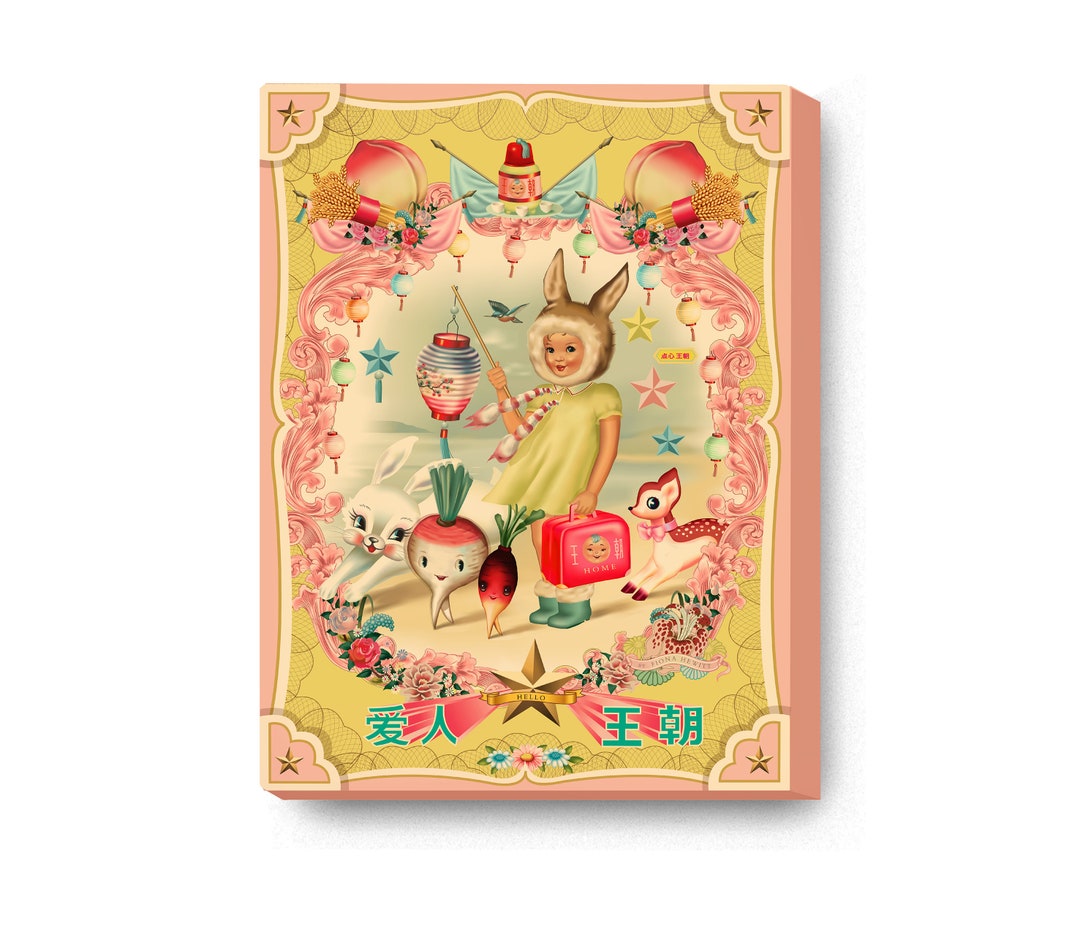 Bunny Girl Canvas Art: Fiona Hewitt, Asian Kitsch Retro Style - Etsy
