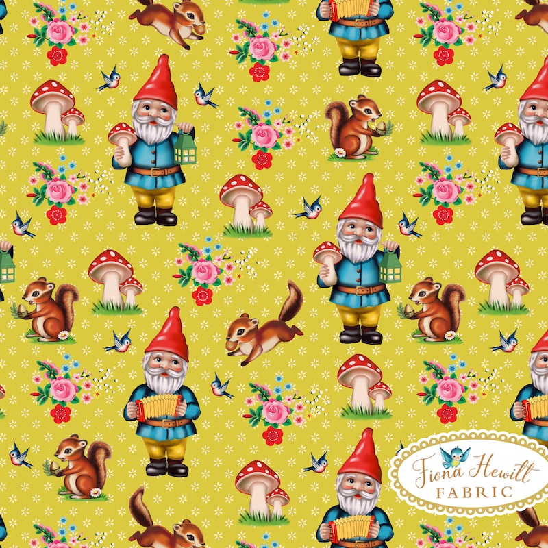 Gnome Fabric - Etsy