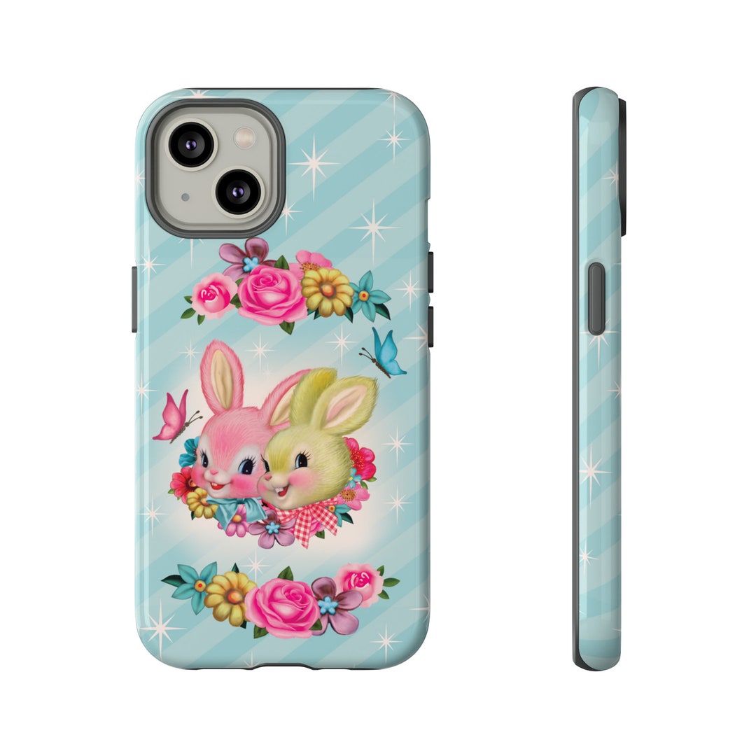 Vintage Bunnies Tough Phone Case: Fiona Hewitt Design - Etsy